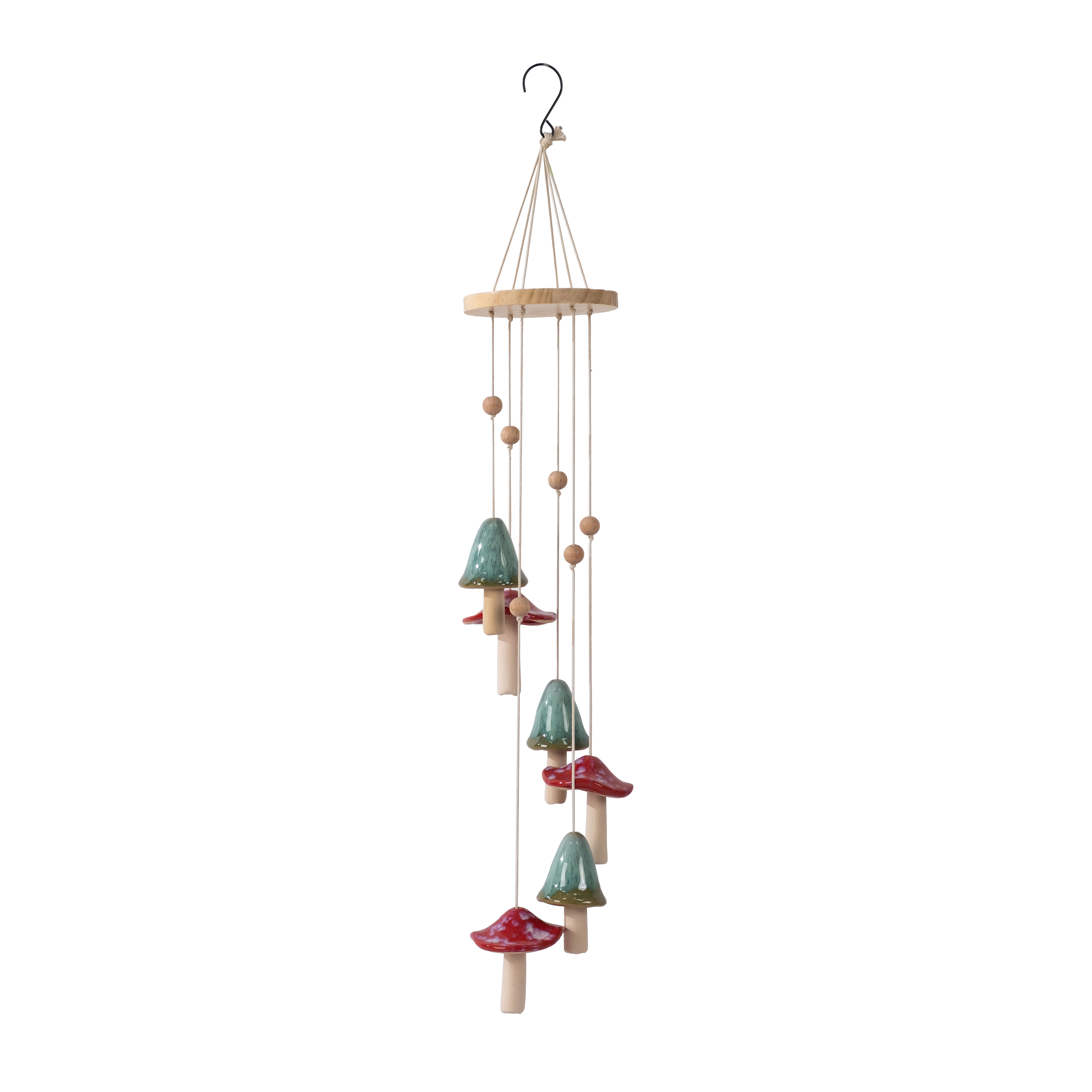 Mainstays Weather-Resistant Ceramic Mushroom Outdoor Wind Chime ...
