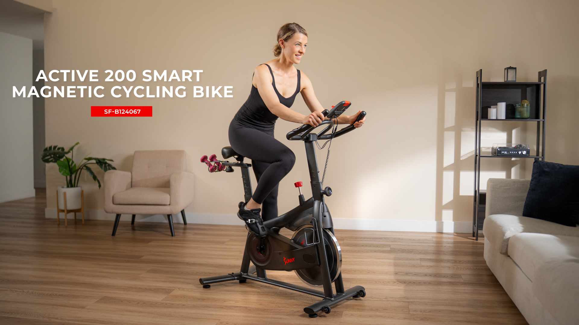 Sunny Health & Fitness Active 200 Smart Magnetic Cycling Exercise Bike ...