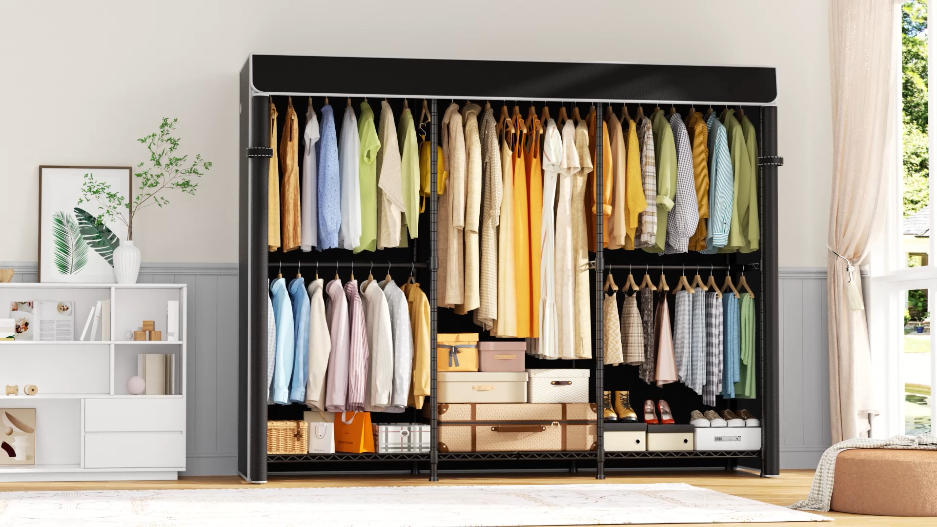 E14C Heavy Duty Closet Organizer System, 70.1" W x 16.6" D x 76.4" H ...