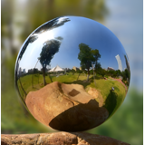 8-Inch Silver Stainless Steel Gazing Ball – Reflective Mirror Sphere ...