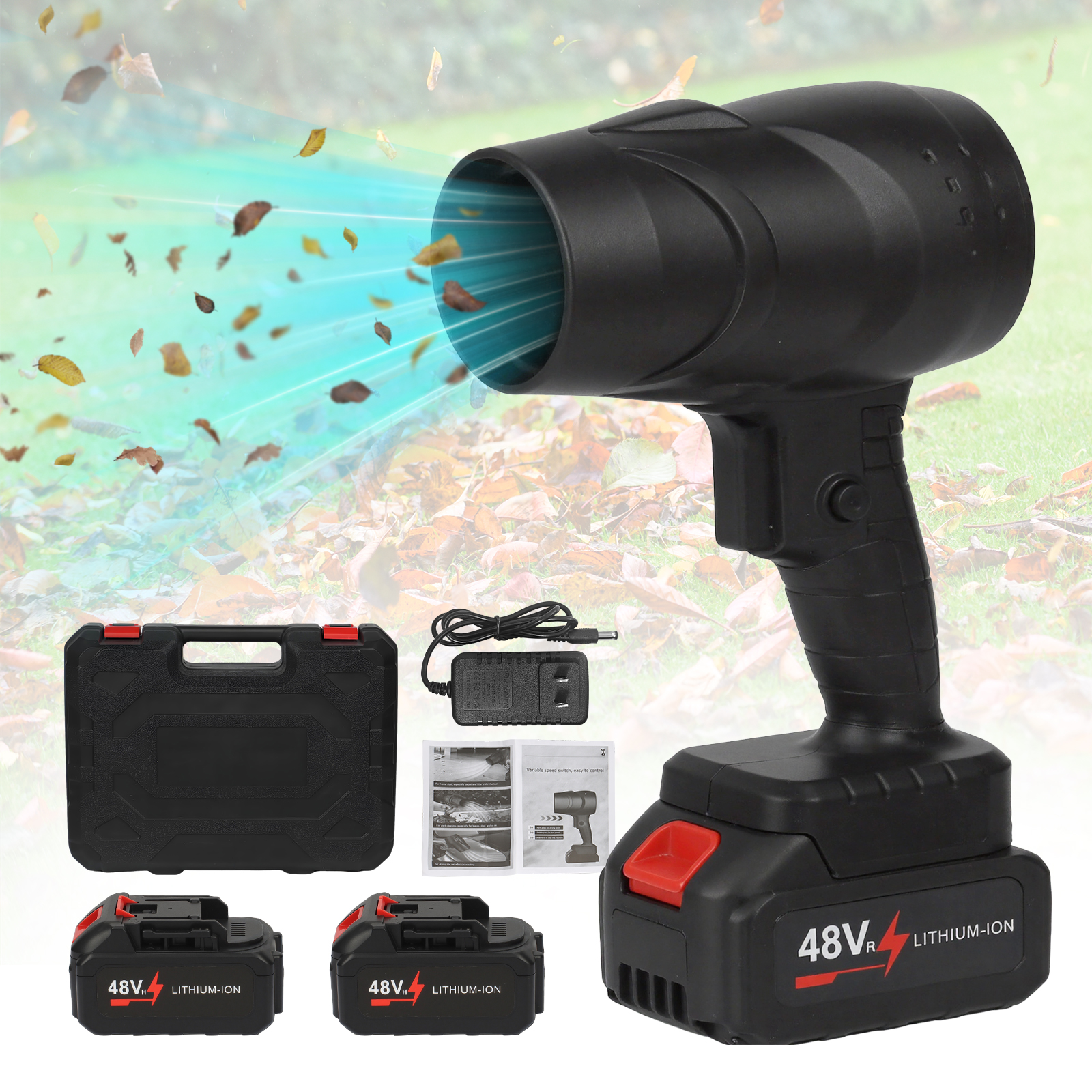 Cordless Handheld Turbo Blower, 48V Mini Portable Air Blower with ...