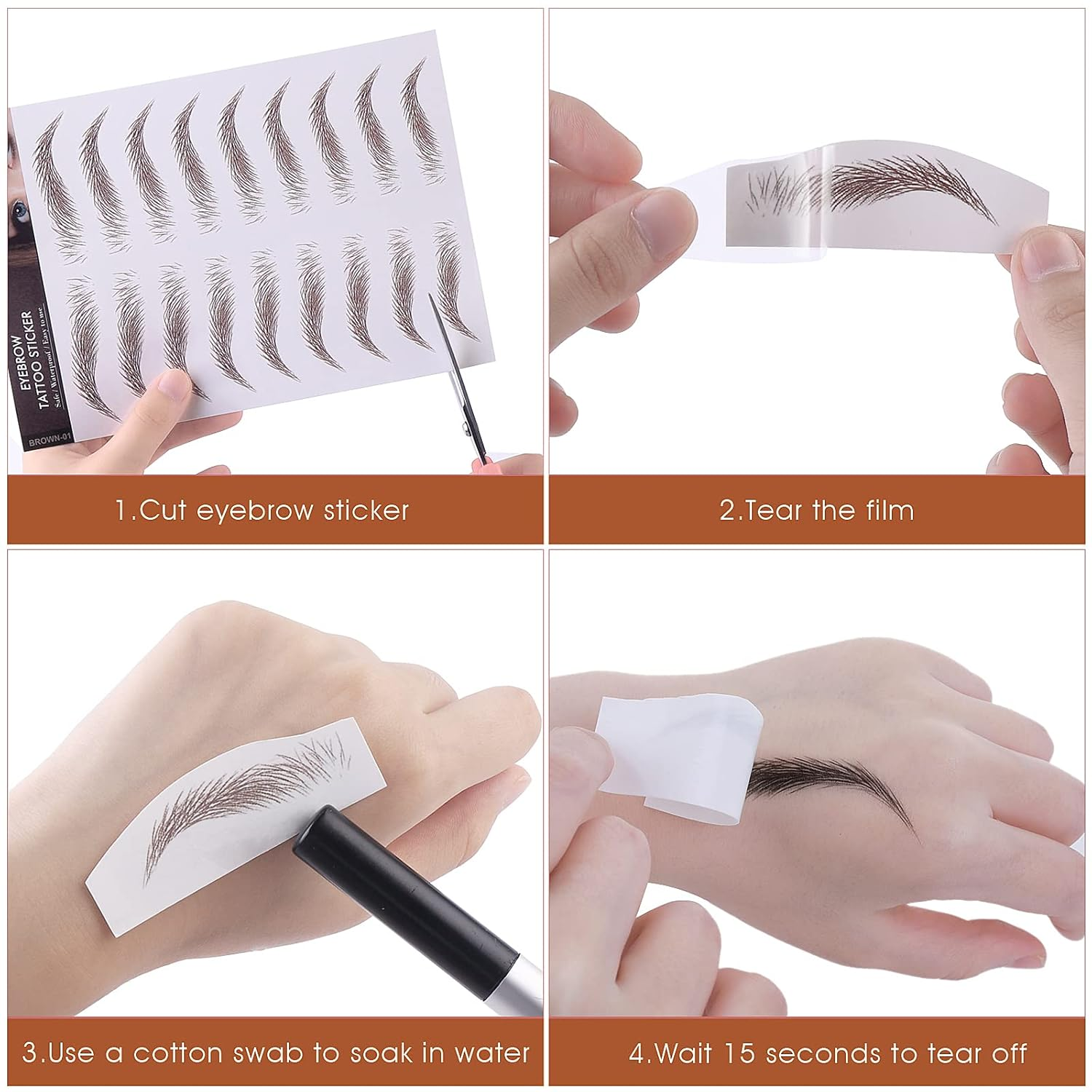 6D Hair Like Waterproof Eyebrow Tattoos Stickers 5 Sheets 100 units ...