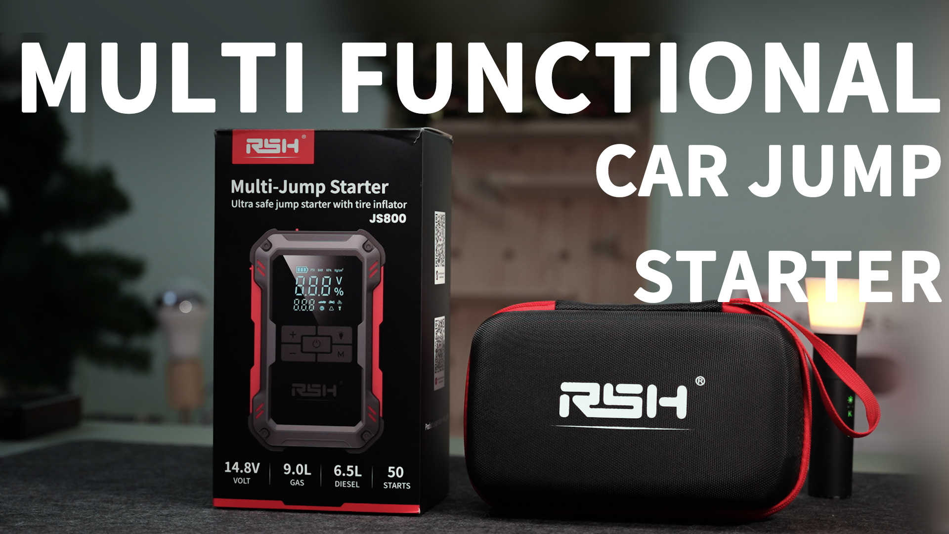 15000mAh Battery Jump Starter Starts all 12V battery vehicles. Features ...