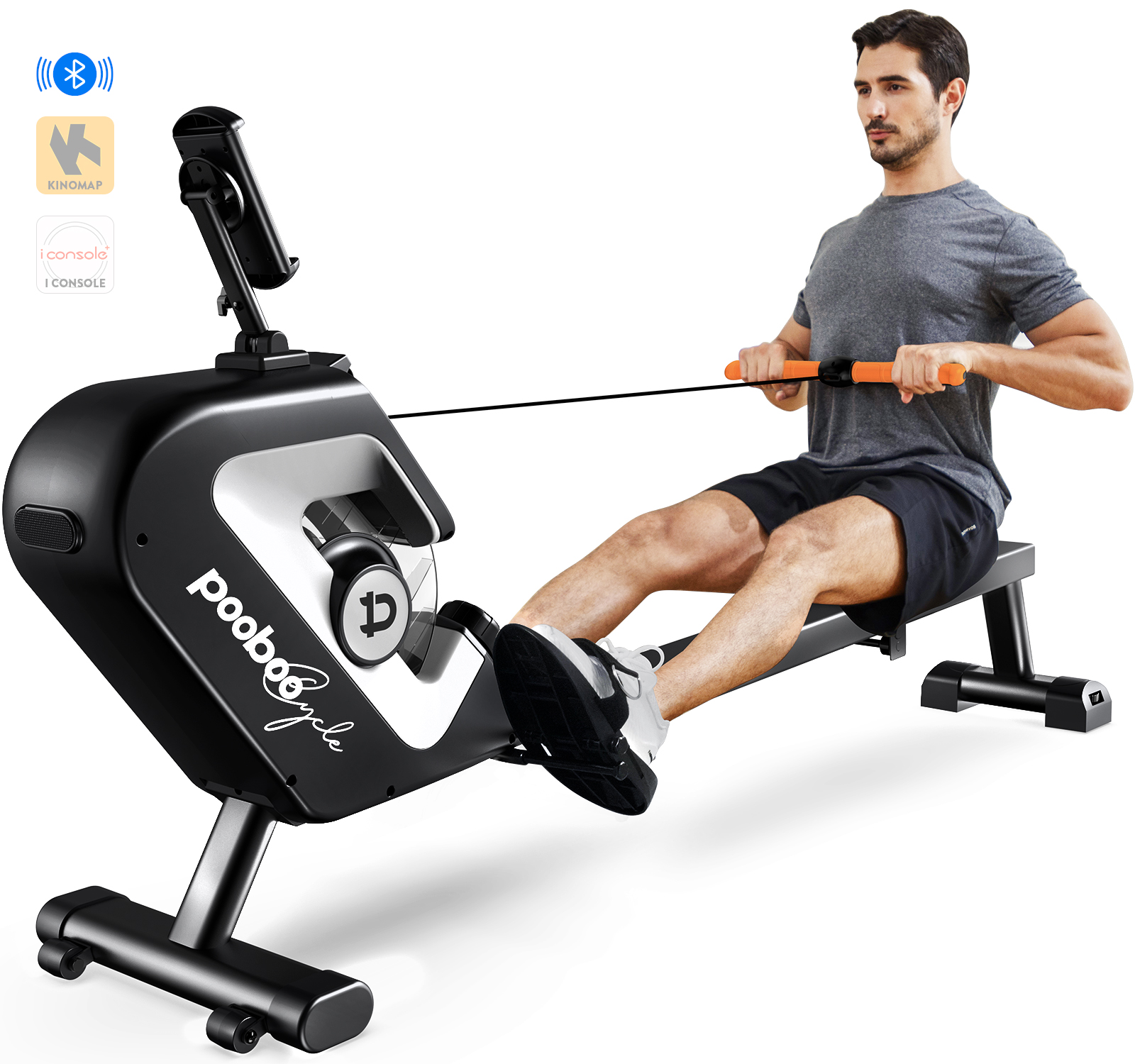 Pooboo Magnetic Rowing Machine, Foldable, 8-Level Adjustable Resistance ...