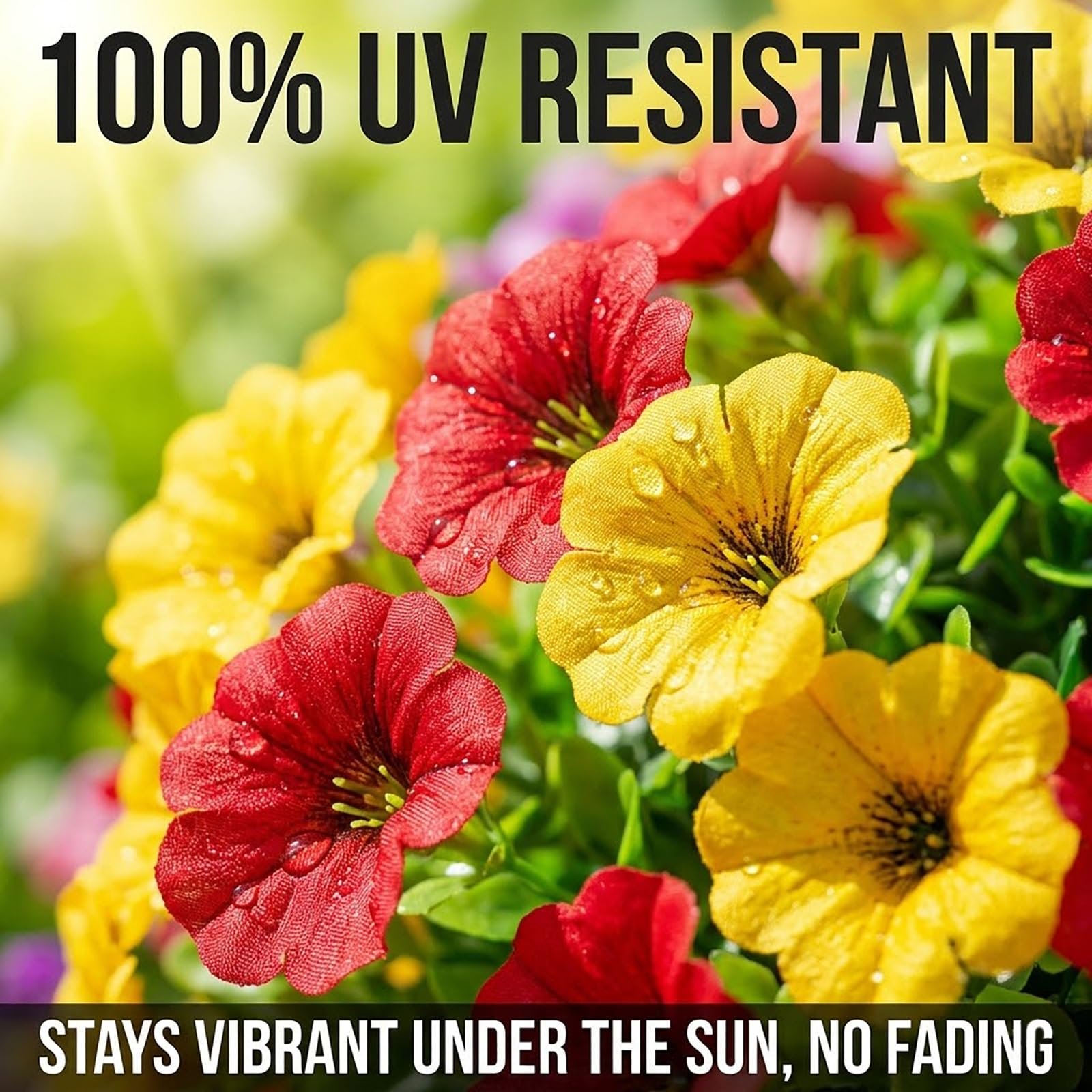 22″ Artificial Petunia Flower with Ground Stake – UV Resistant Fake ...