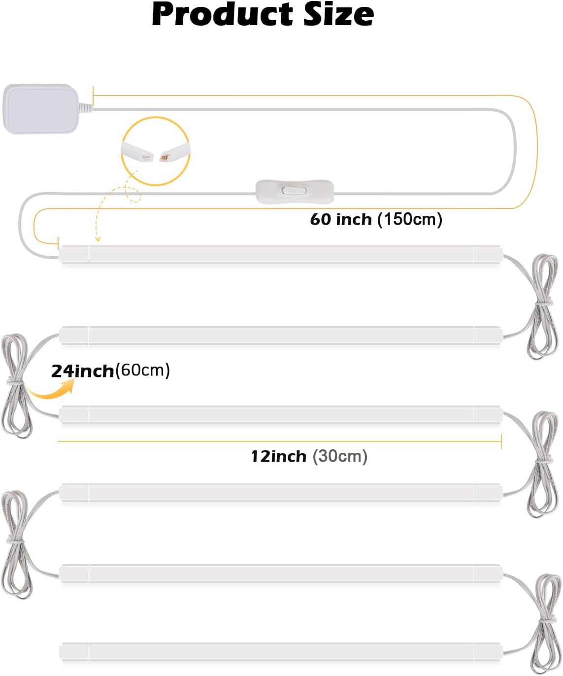 12-Inch LED Under-Cabinet Lights, 3000K (6 Count) Seamlessly Linkable ...