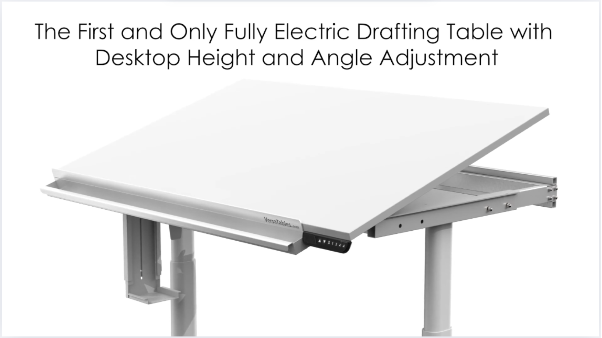VersaDesk Power Lift Electric Drafting Table, Wood Top & Steel Frame ...