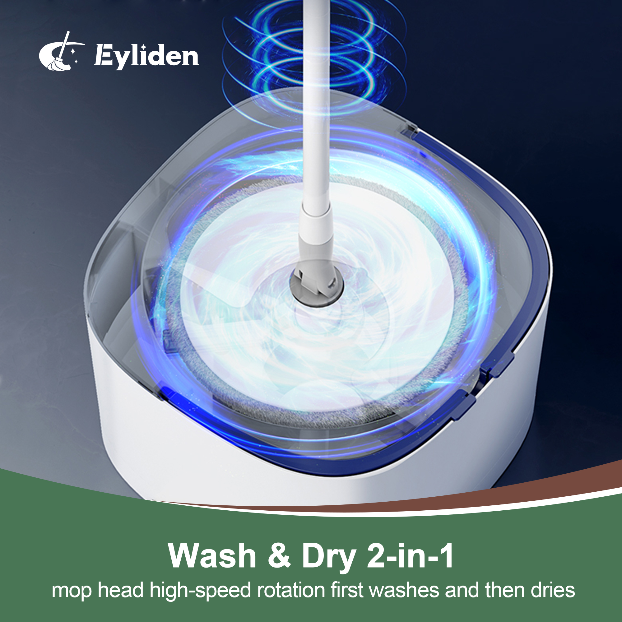 Eyliden Cordless Electric Spin Mop and Bucket System with Pedal, Hard ...