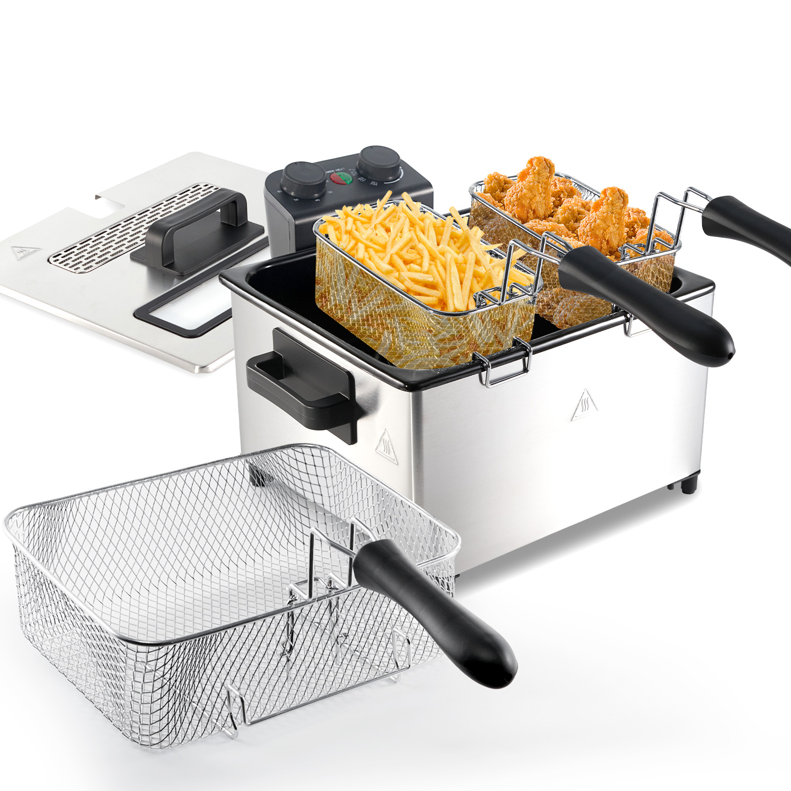 Hawsaiy 3L 1700W Electric Deep Fryer with Basket, Timer & Temperature ...