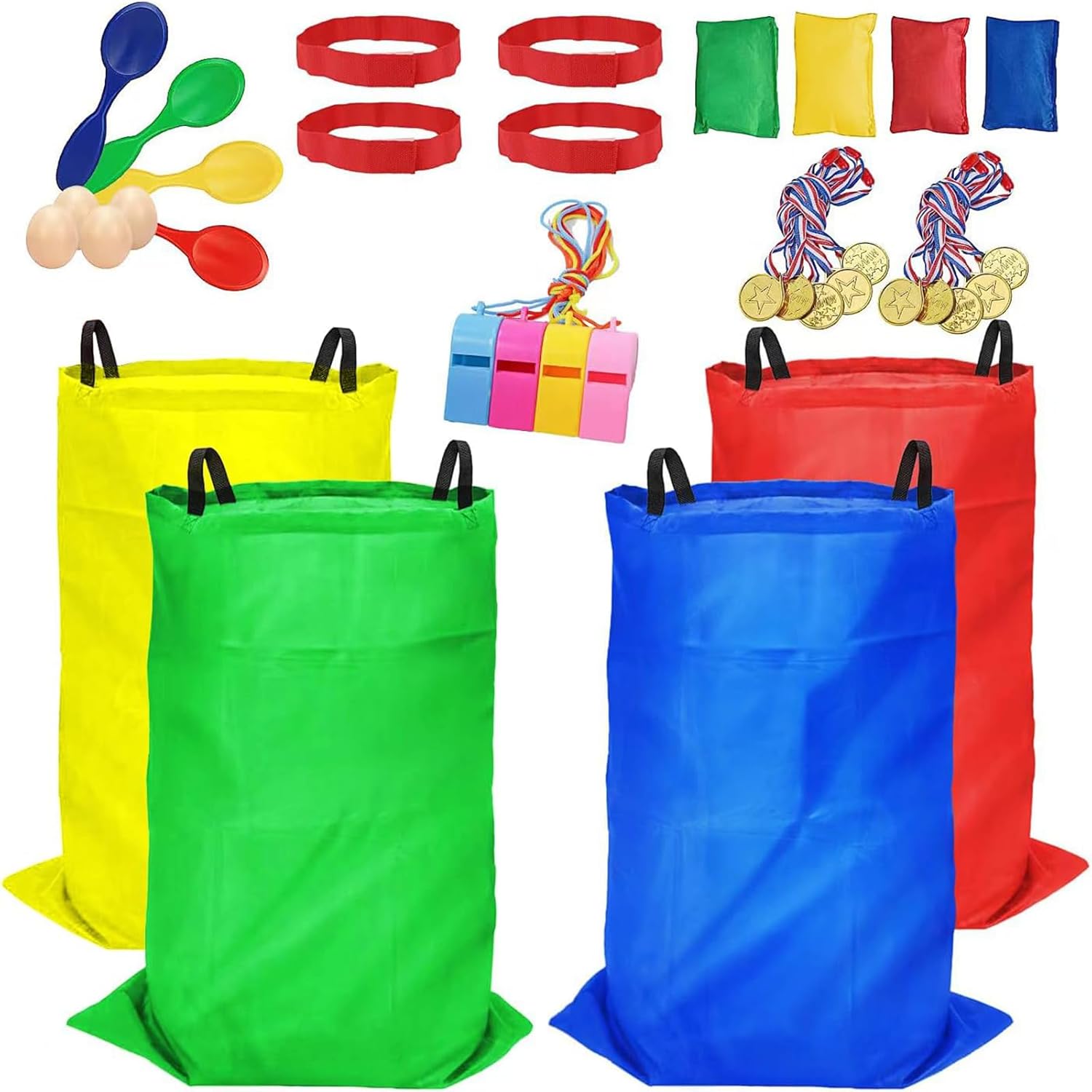 Sbekiev, Outdoor Game Set, 32pcs SACK RACING BAGS, Family & Kids ...