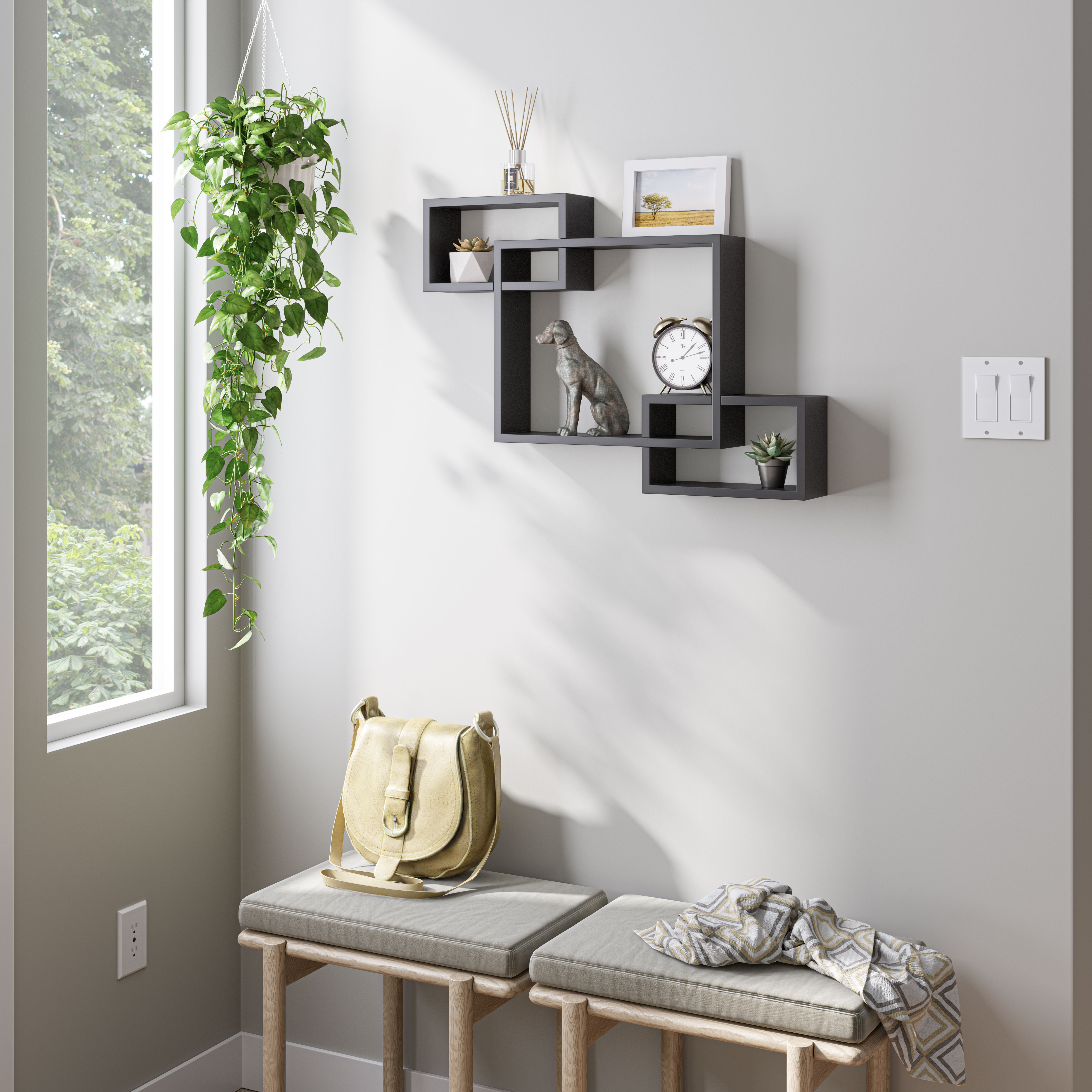 Ballucci Interlocking Floating Shelves, Horizontal or Vertical Display ...