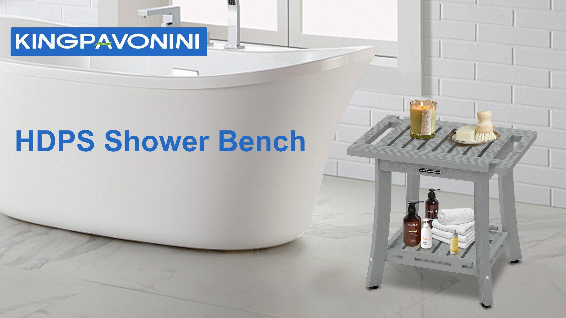 KingPavonini HDPS Shower Benches for Inside Shower, Heavy-Duty 400 lbs ...