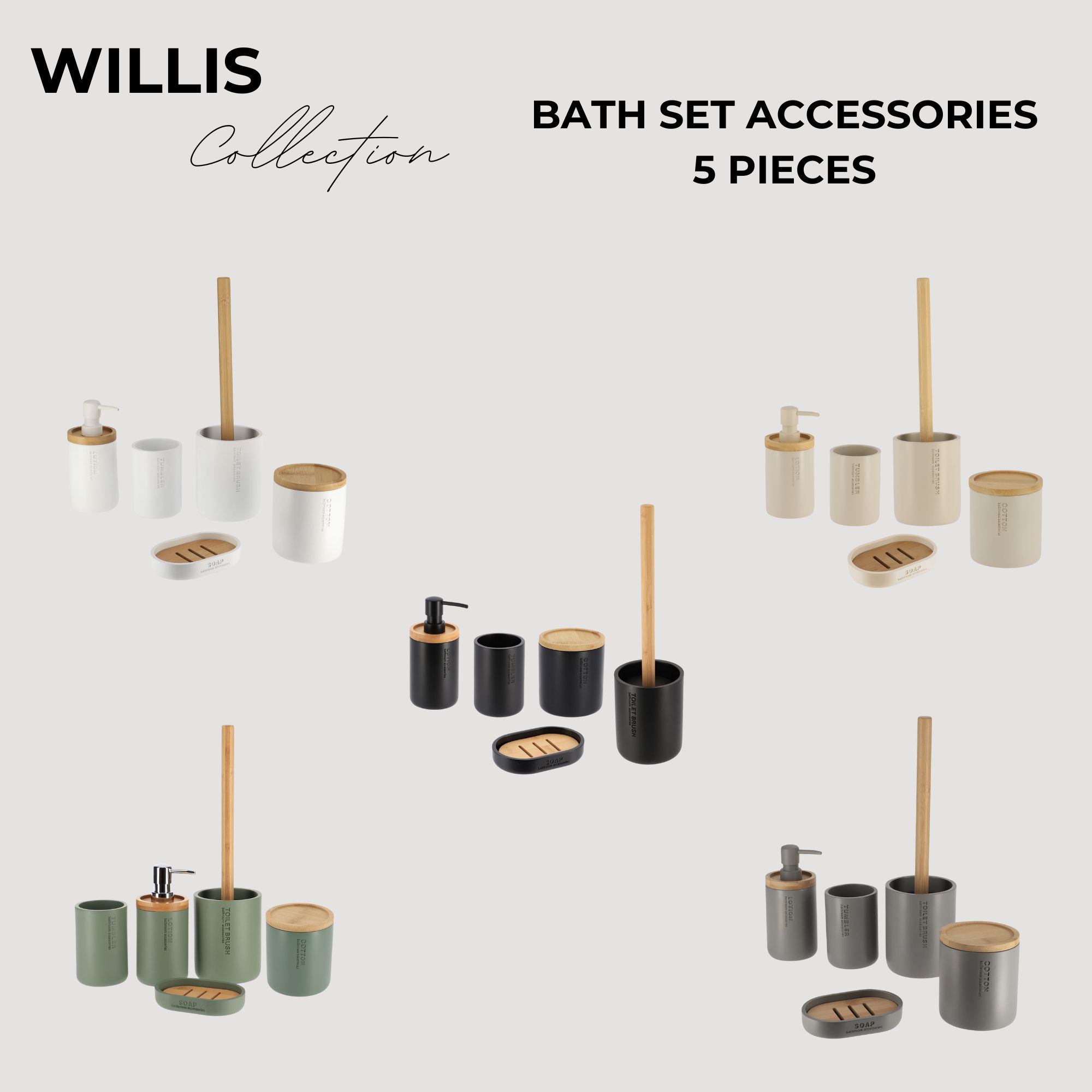 Chic Matte Green Soap Dish with Bamboo Base - Polyresin Bathroom ...