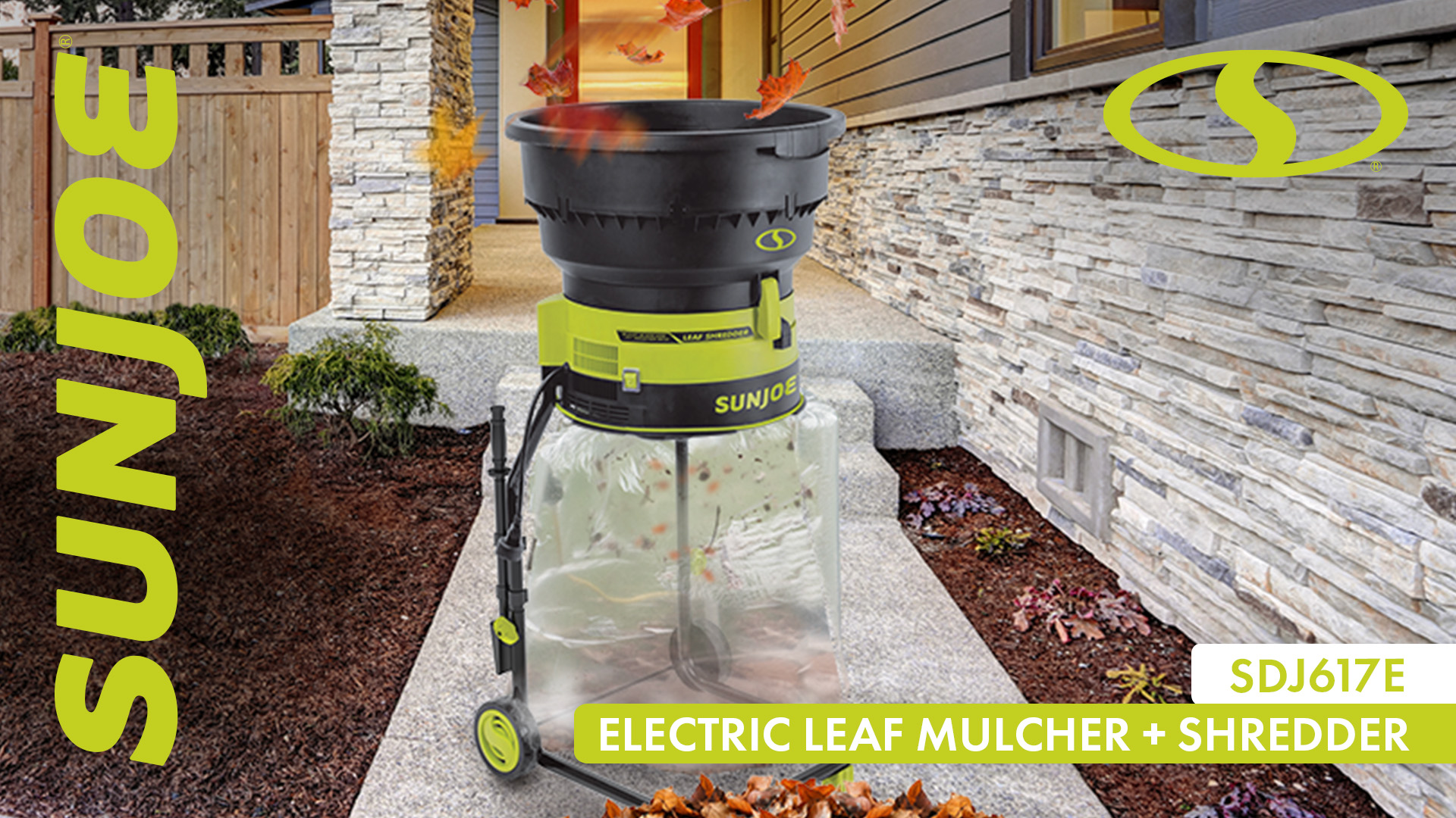Sun Joe 15 Amp Bladeless 8,000 RPM Electric Leaf Mulcher & Shredder ...