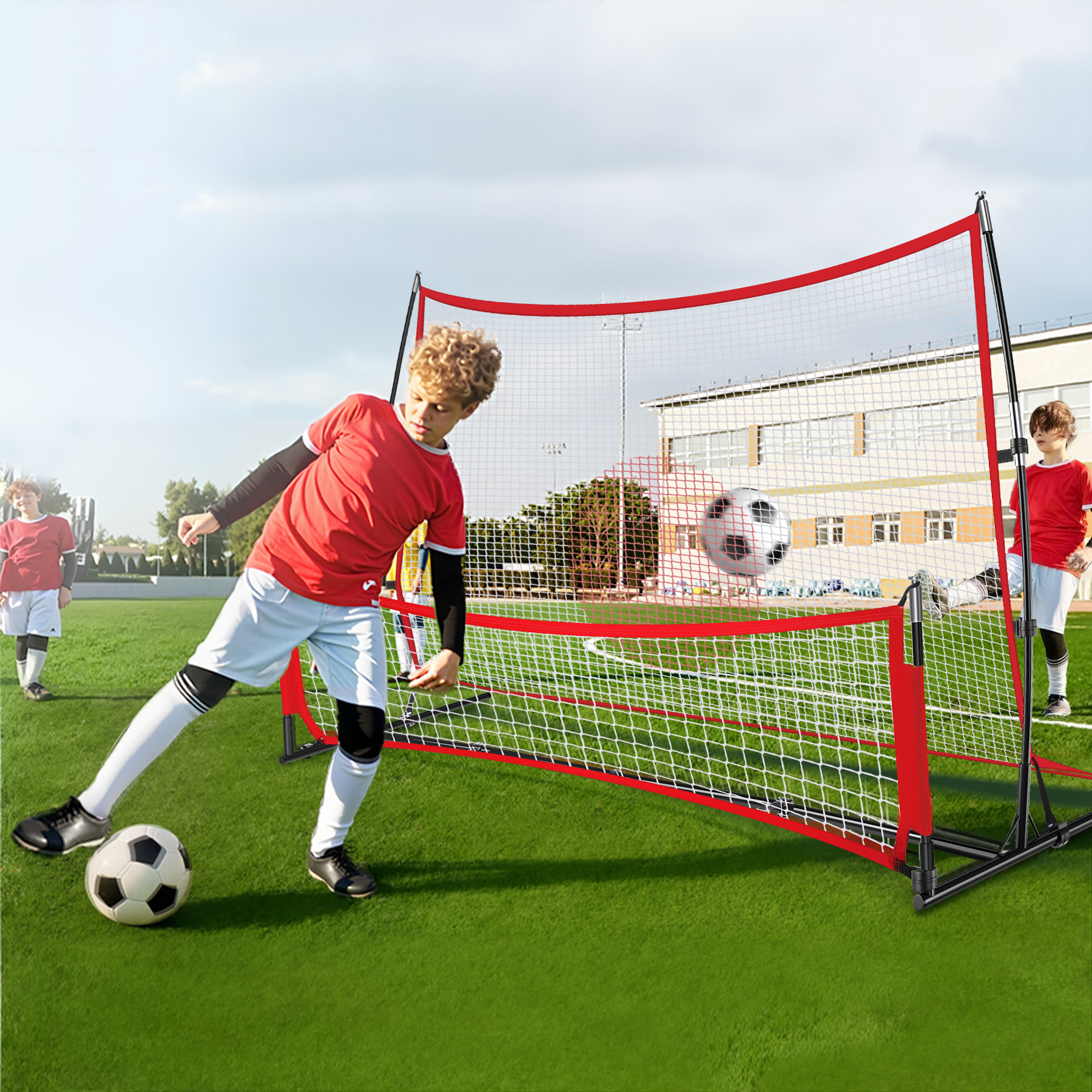WARMOUNTS 2-IN-1 Portable Soccer Trainer Rebounder Net with Carrying ...