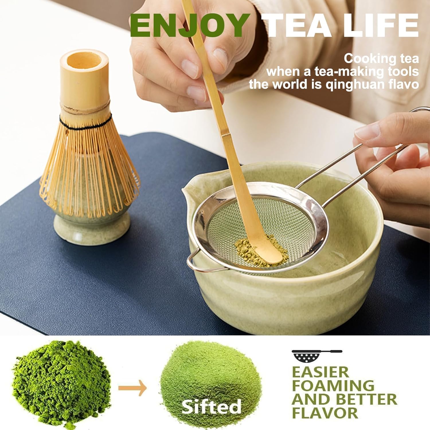 ASIOWQ Matcha Whisk Set, 5 Pcs Matcha Making Set with Bowl, Whisk ...