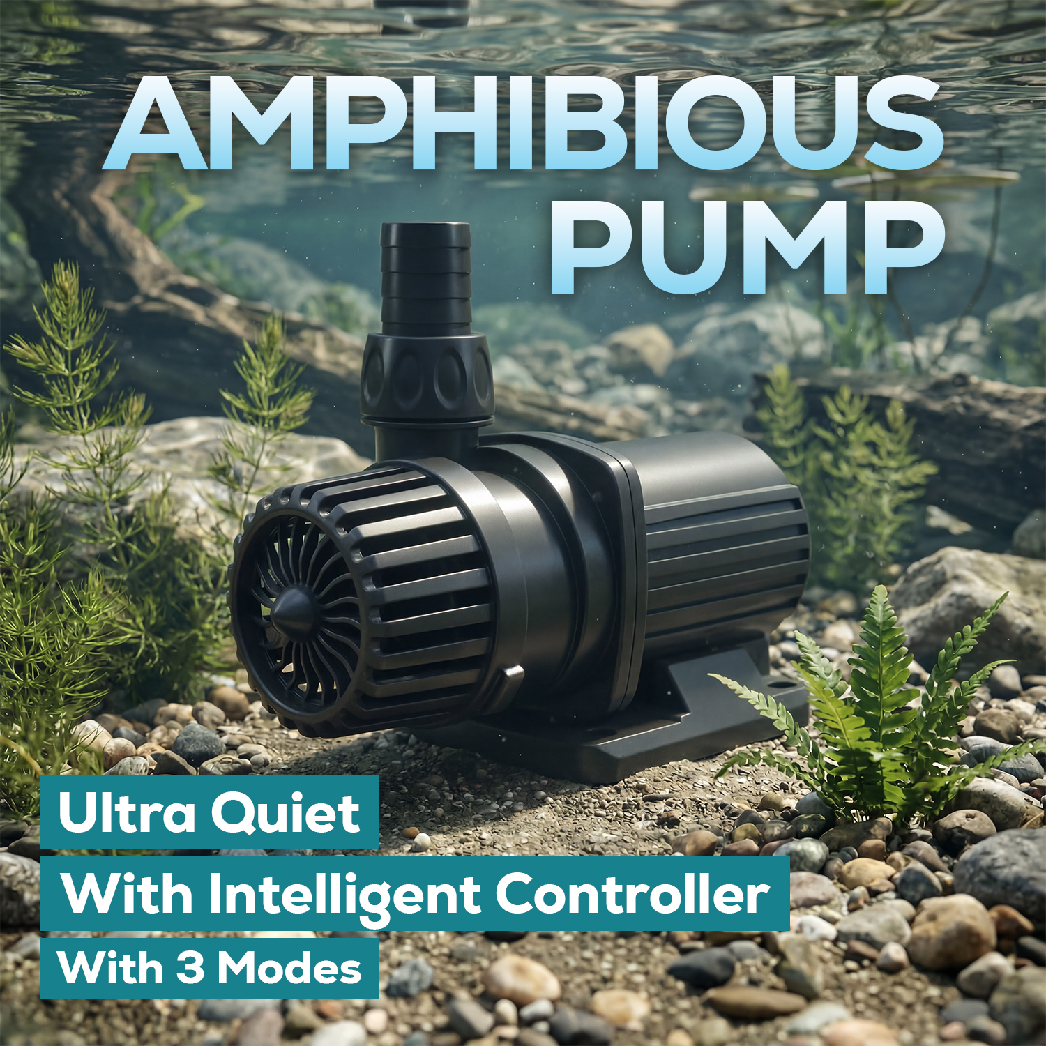 1590 GPH ECO Amphibious Water Pump with Intelligent Controller, Quiet ...