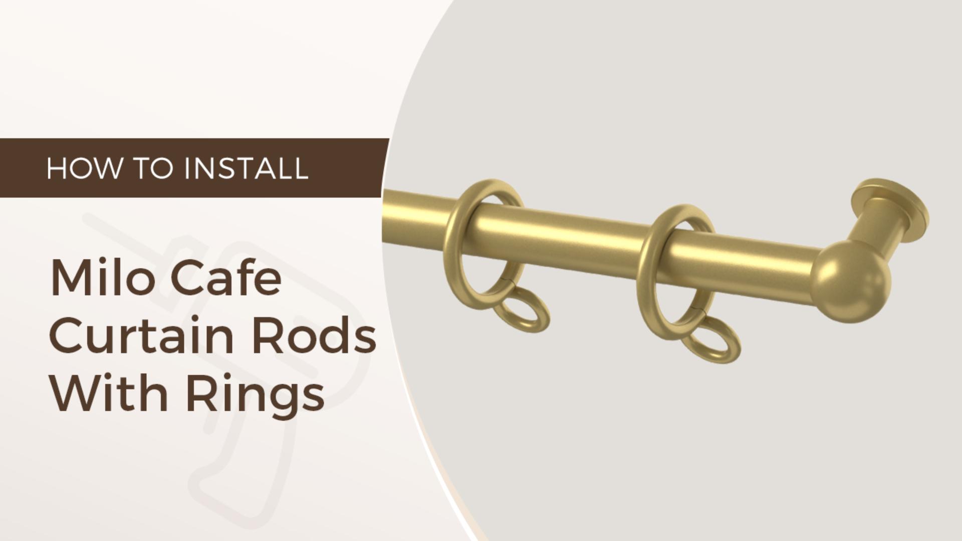 TWOPAGES 18" to 28" Adjustable Gold Cafe Curtain Rod with Rings for ...
