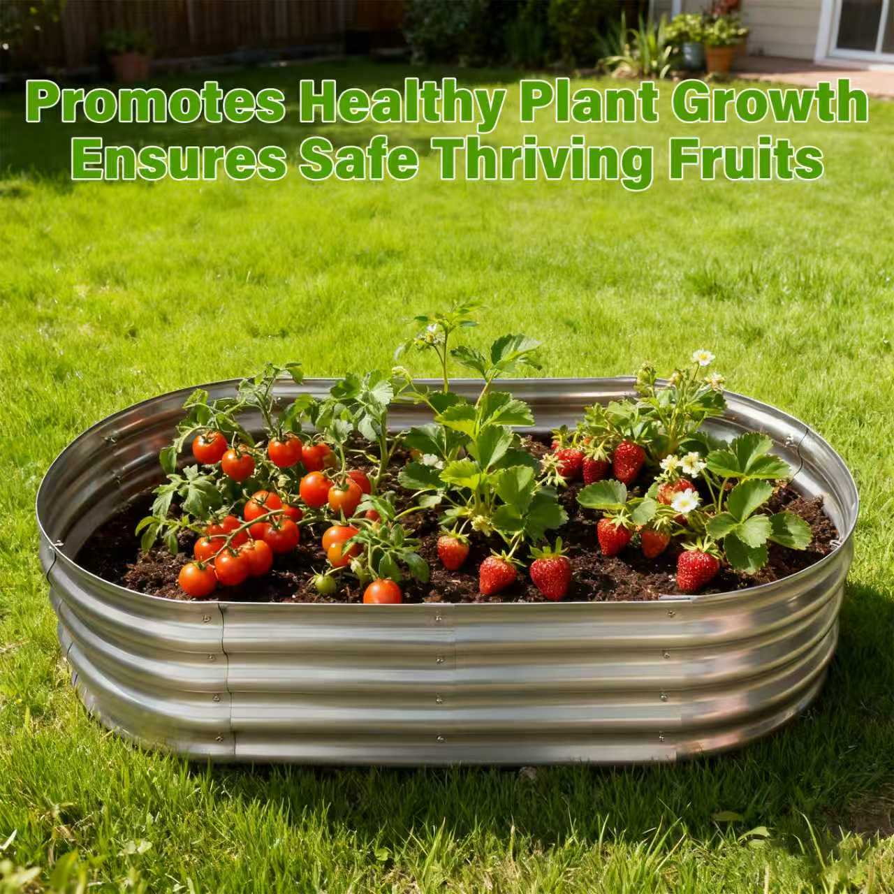 HGD Raised Garden Bed Kit Oval Galvanized Metal 2 Pack 4x2x1 ft ...