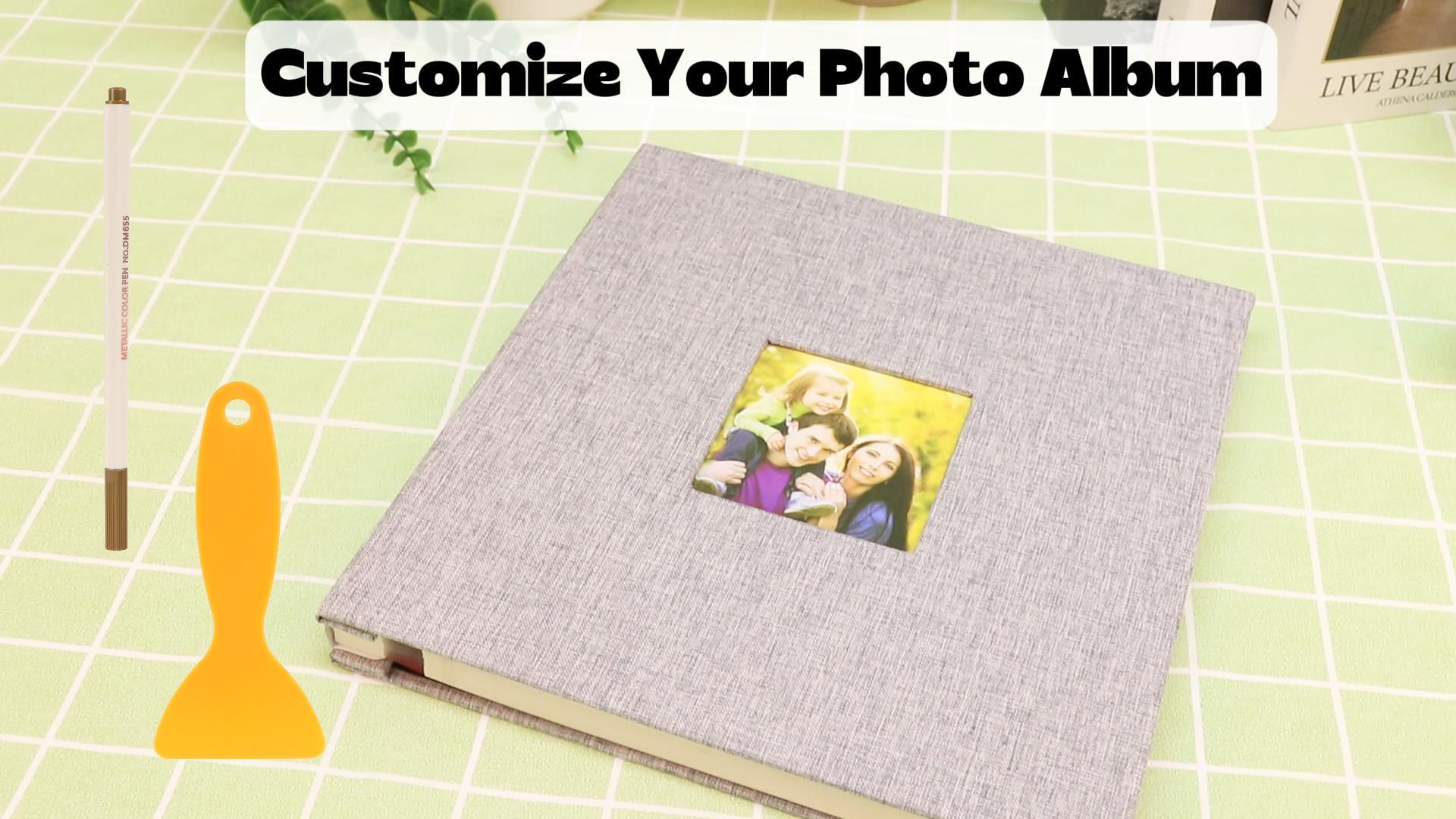 60 Pages Photo Album Self Adhesive, 11x10.6" DIY Scrapbook Album with ...
