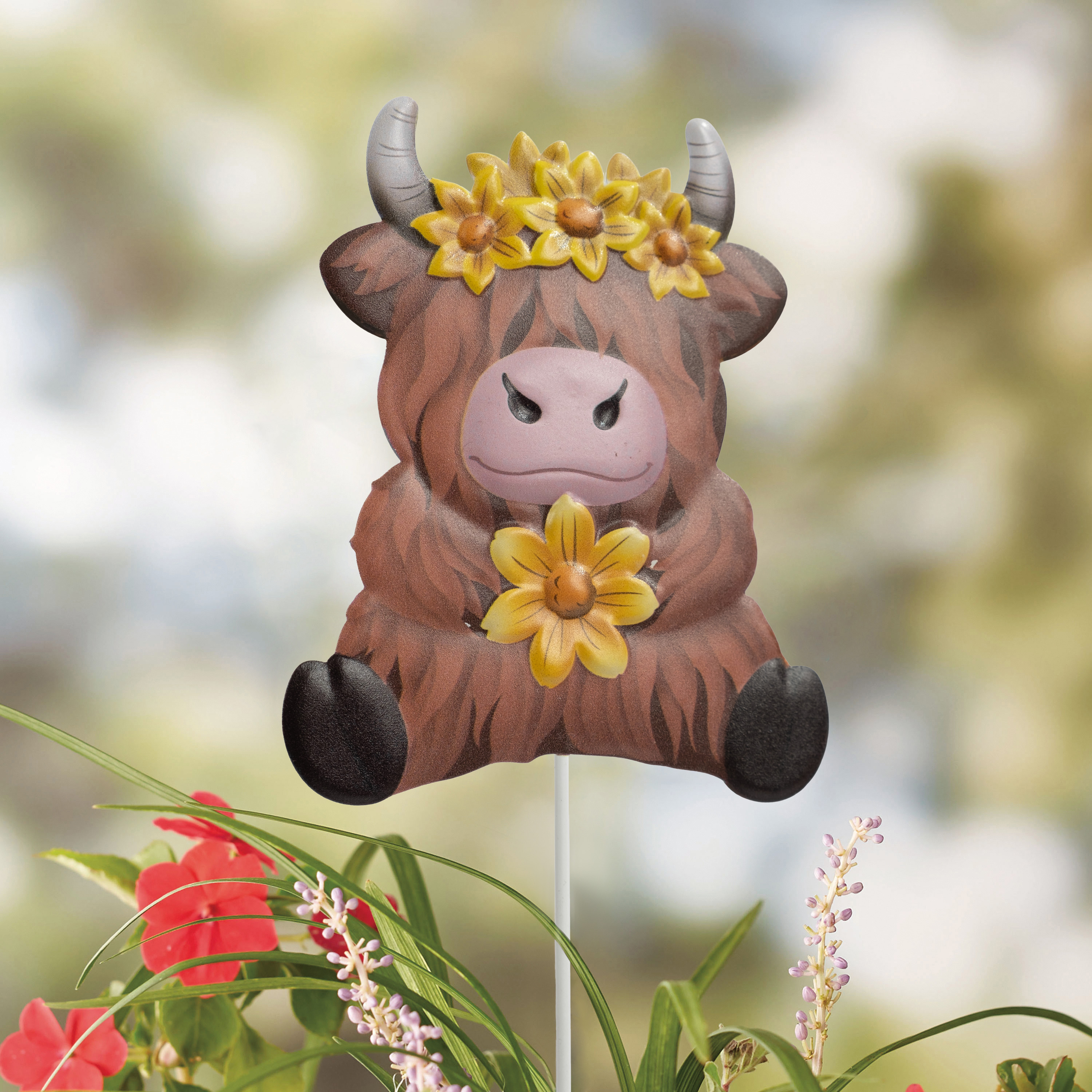 Mainstays Weather-Resistant Metal Highland Cow Garden Stake - Walmart.com