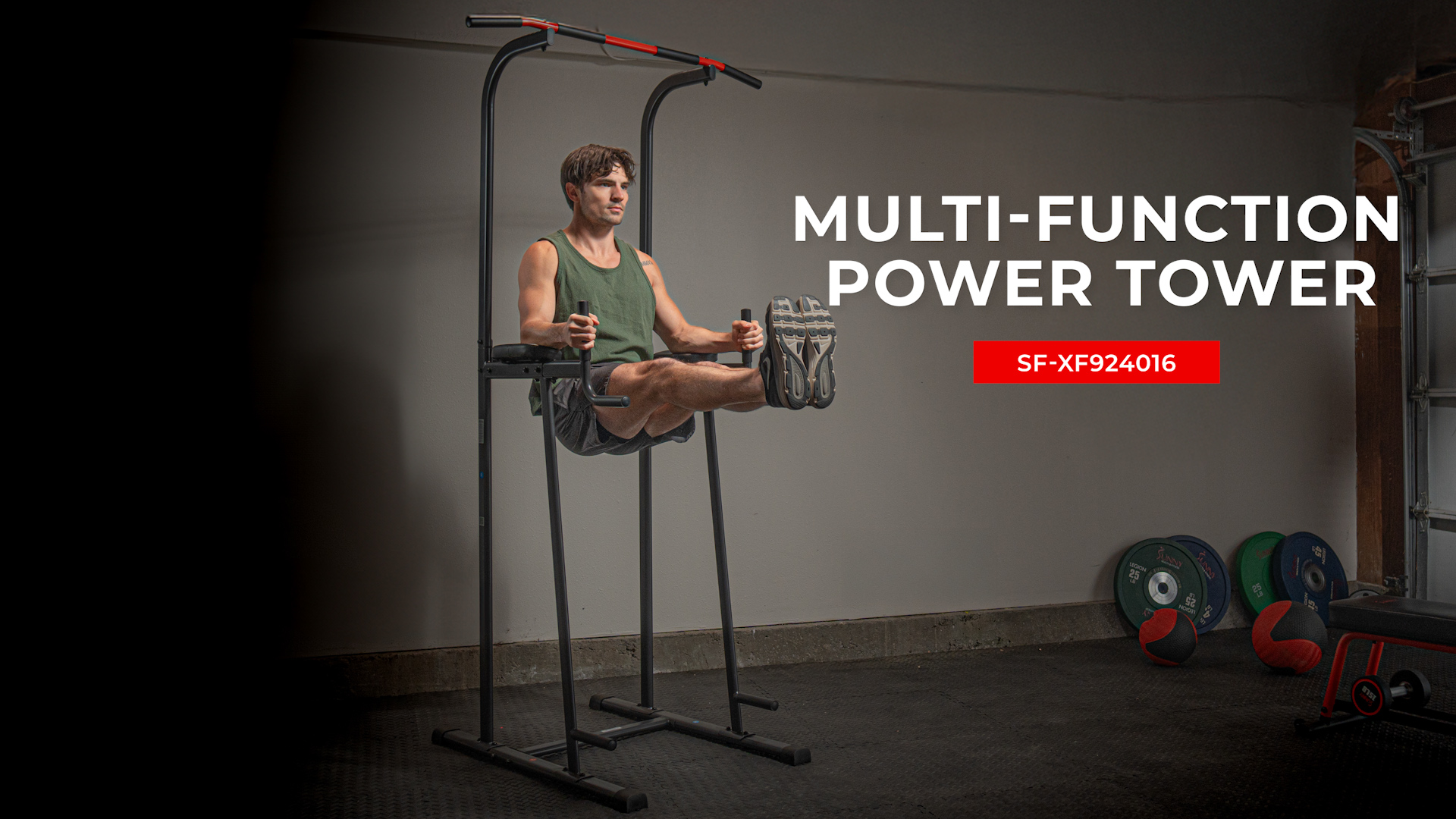 Sunny Health & Fitness Multi-Function Compact Power Tower 300 LB ...