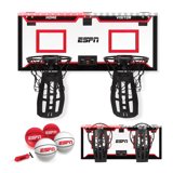 ESPN 2-Player Pro Dual Hoop with LED Scoreboard, Return Ramps, 4 Mini ...