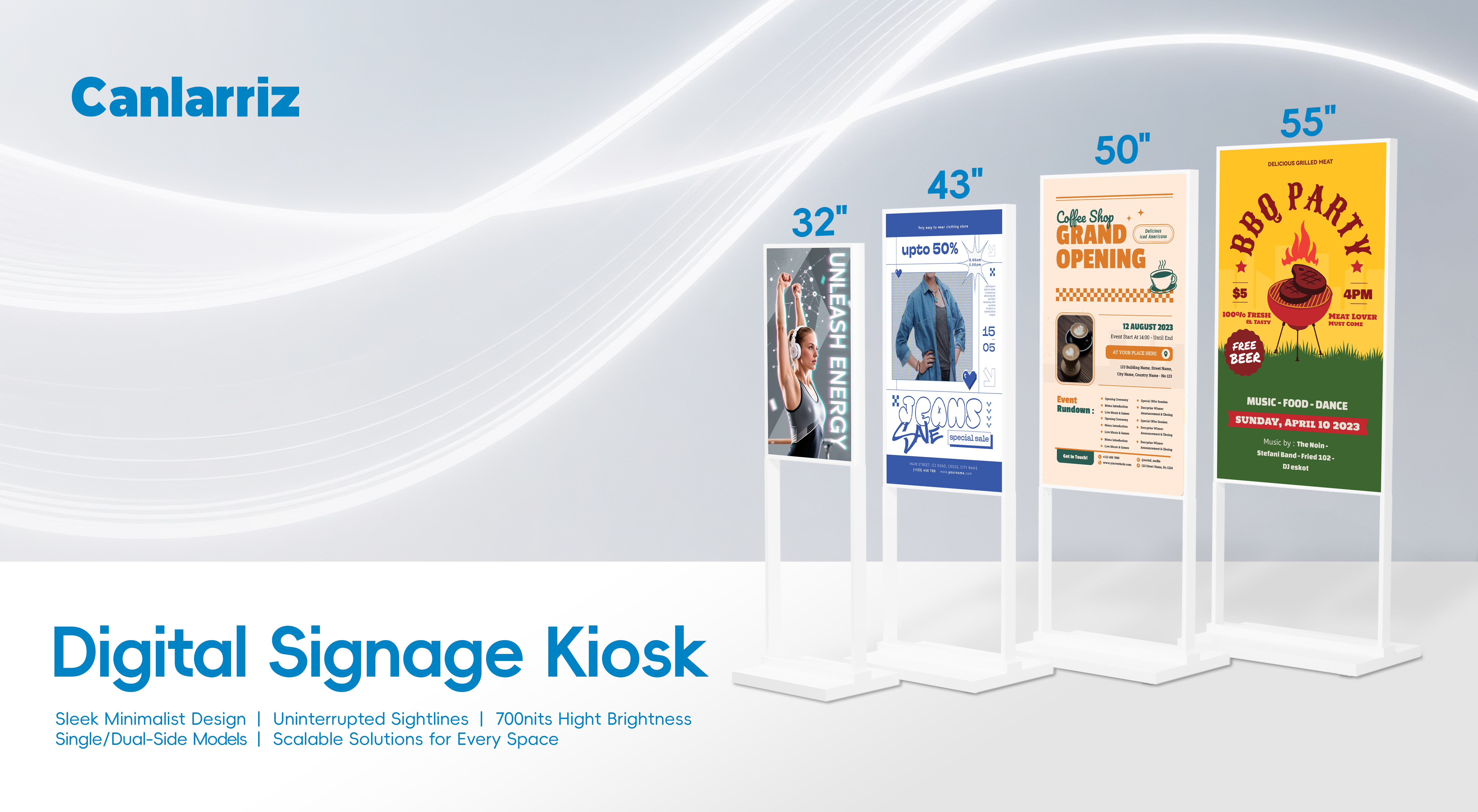 43 Inch Digital Signage Display Kiosk, Indoor Floor Standing ...
