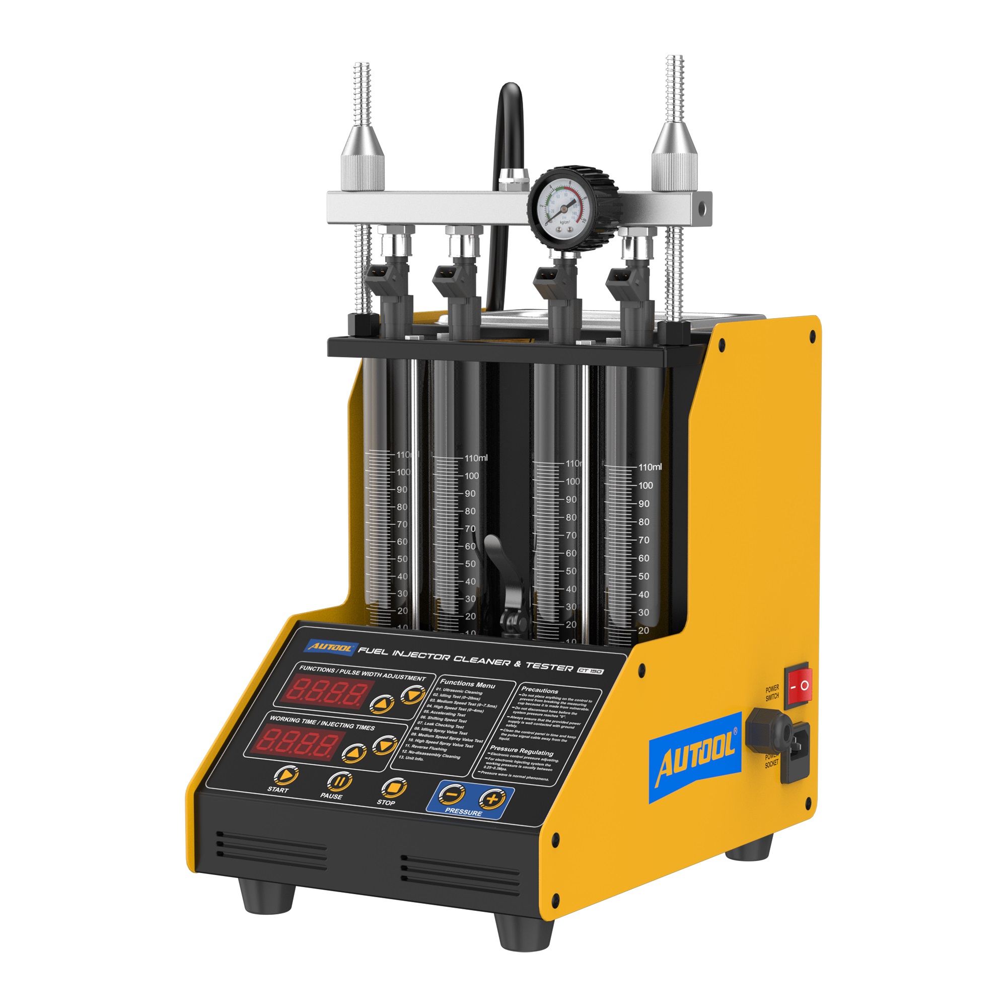 AUTOOL CT150 4 Cylinder Ultrasonic Fuel Injector Tester/Cleaner, 110V ...
