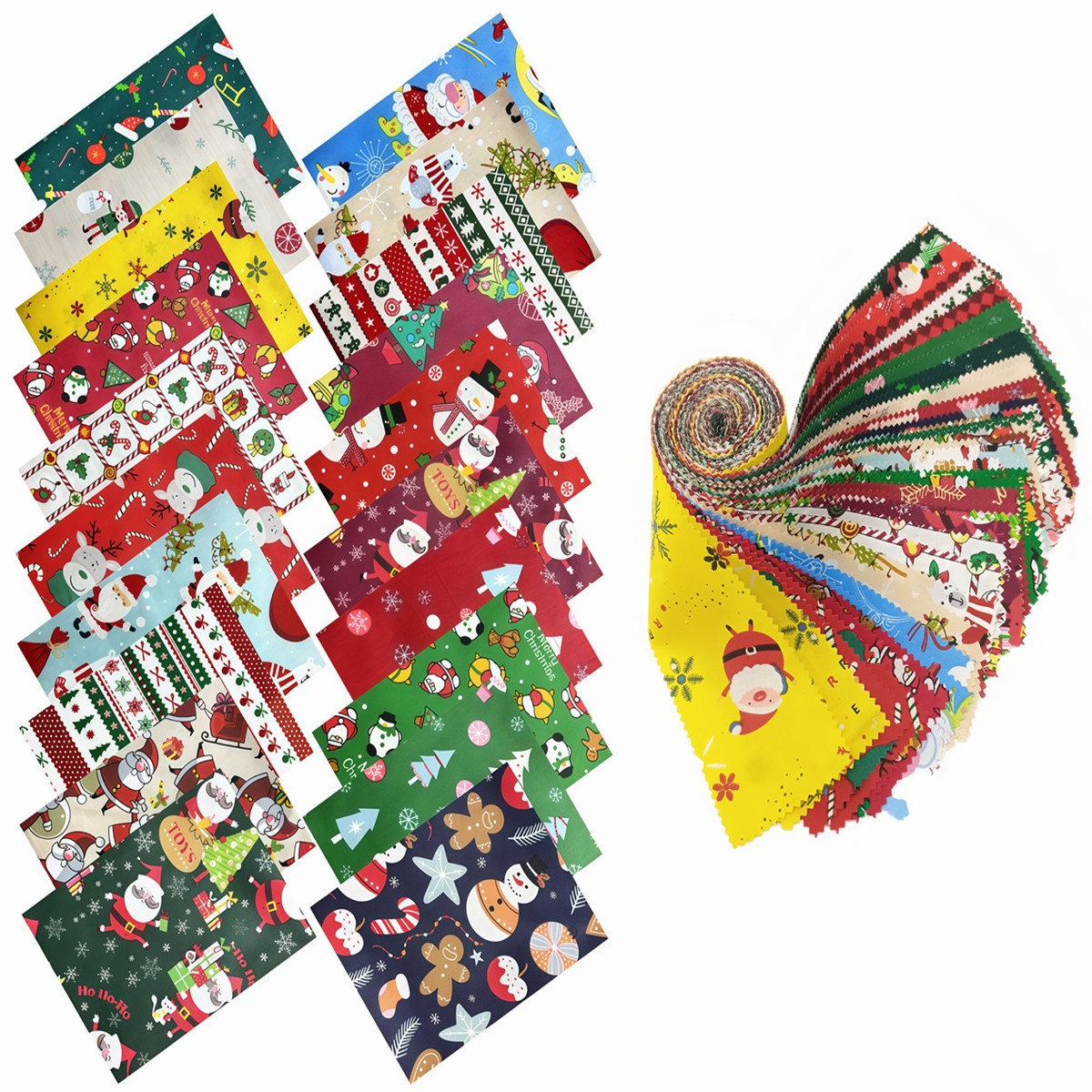 40 Pcs Jelly Roll Fabric Strips for Quilting Fabric, Sewing Supplies ...