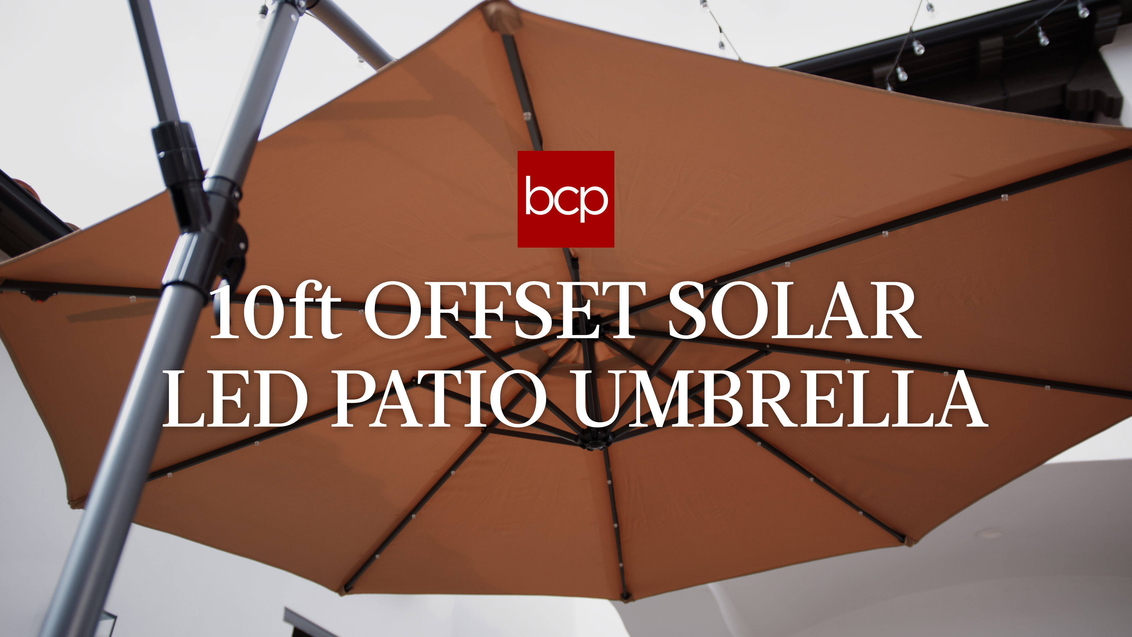 Best Choice Products 10ft Solar LED Offset Hanging Outdoor Market Patio ...