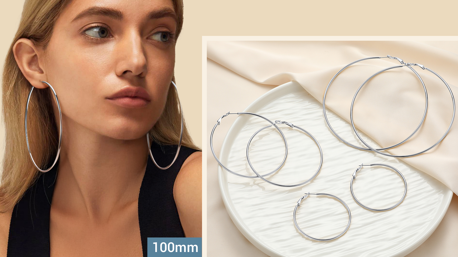 PROSTEEL Large Hoop Earring for Women, Stainless Steel Earrings ...