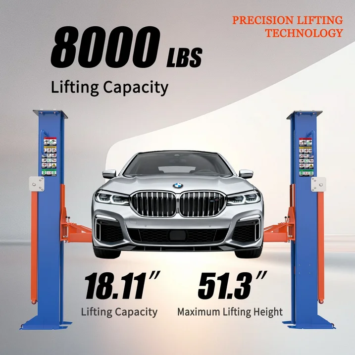 DigMaster 8000 lb Two Post Car Lift 220V/60Hz Automotive Lift Portable ...