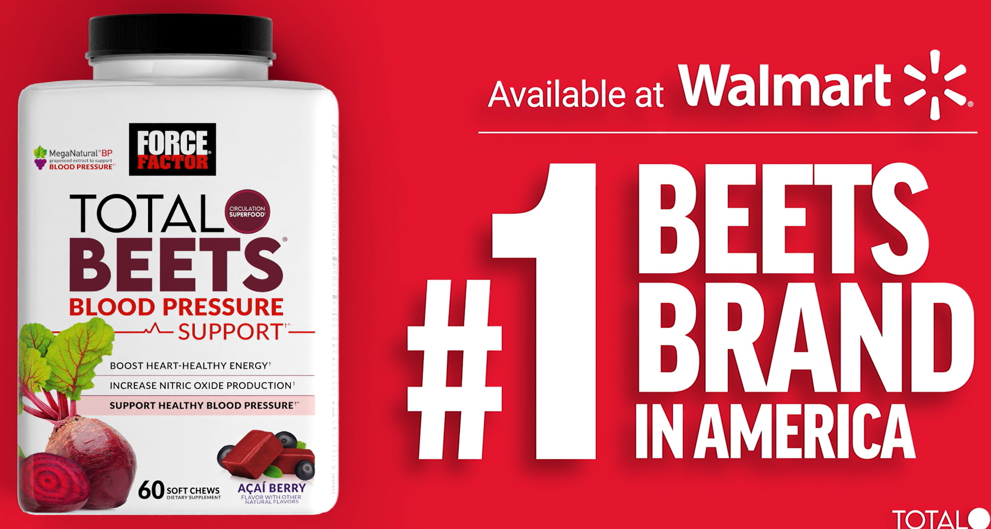 Force Factor Total Beets Blood Pressure Support, Beetroot Chewys with ...