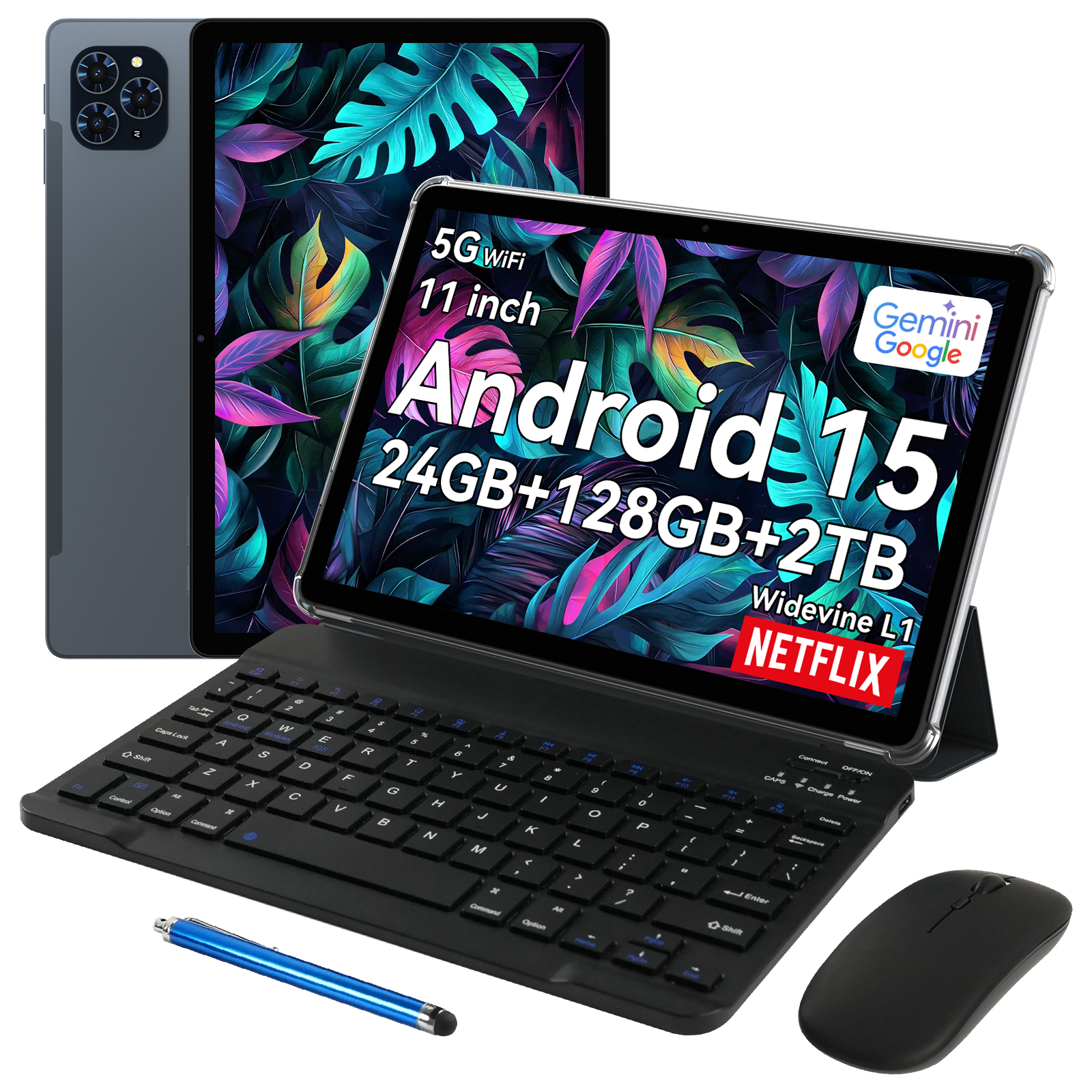 Tablet 11 Inch Android 15 Tablets T90, 1920 * 1200 FHD Display, 24GB ...