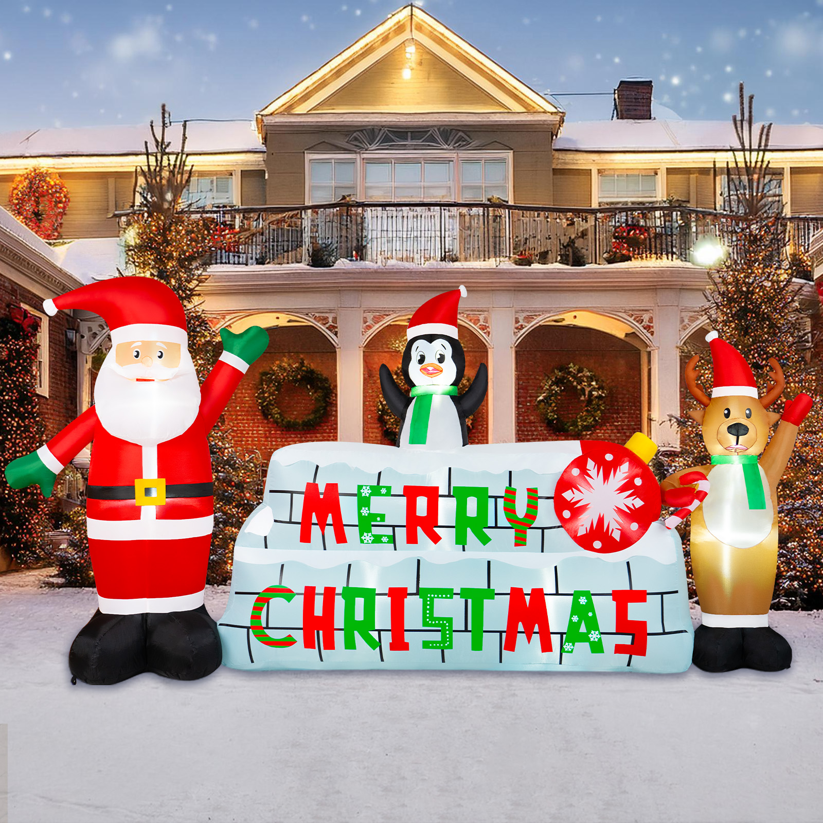 B&D 10ft Christmas Inflatables Outdoor Decorations New Santa Claus ...