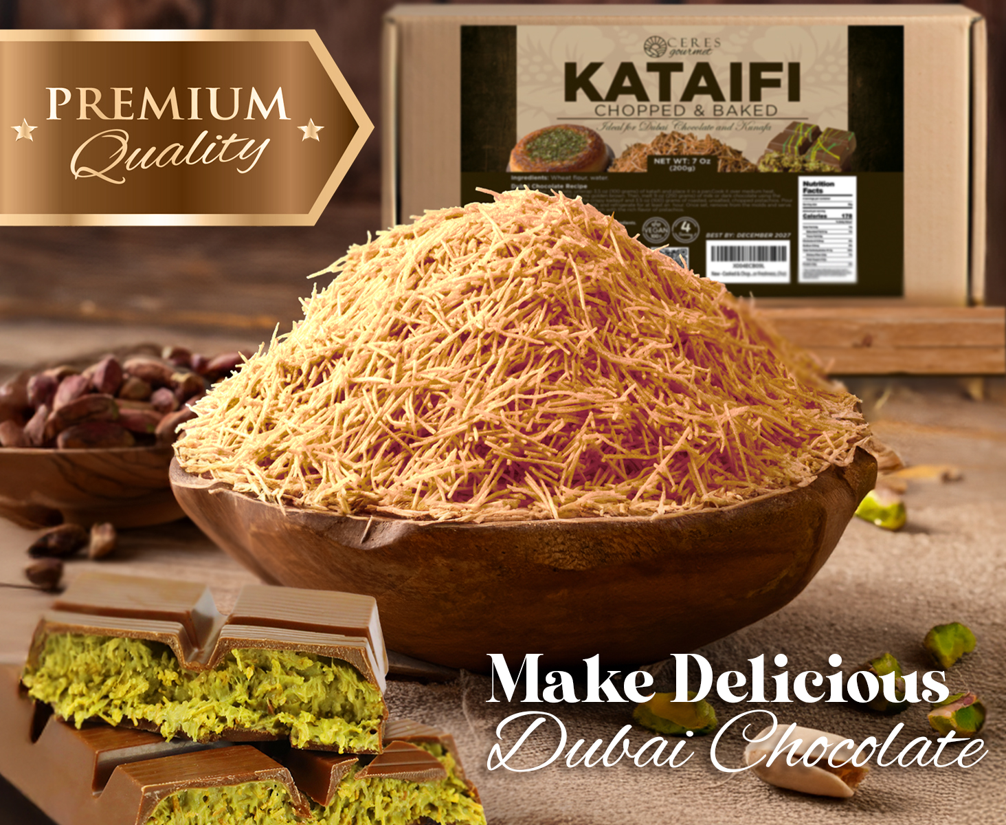 Ceres Gourmet Cooked and Chopped Kataifi, Shredded Pastry Dough for ...