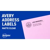 "Avery Matte Clear Address Labels for Laser Printer, Sure Feed, 1"" x 2 ...