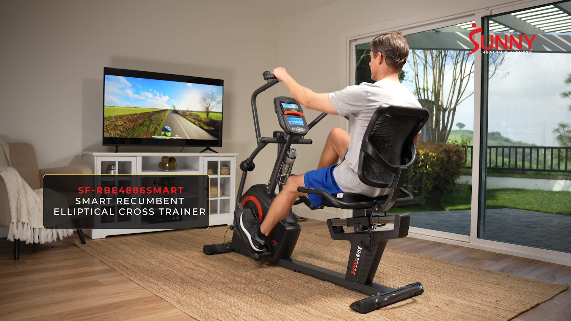 Sunny Health & Fitness Electromagnetic Recumbent Cross Trainer SF ...