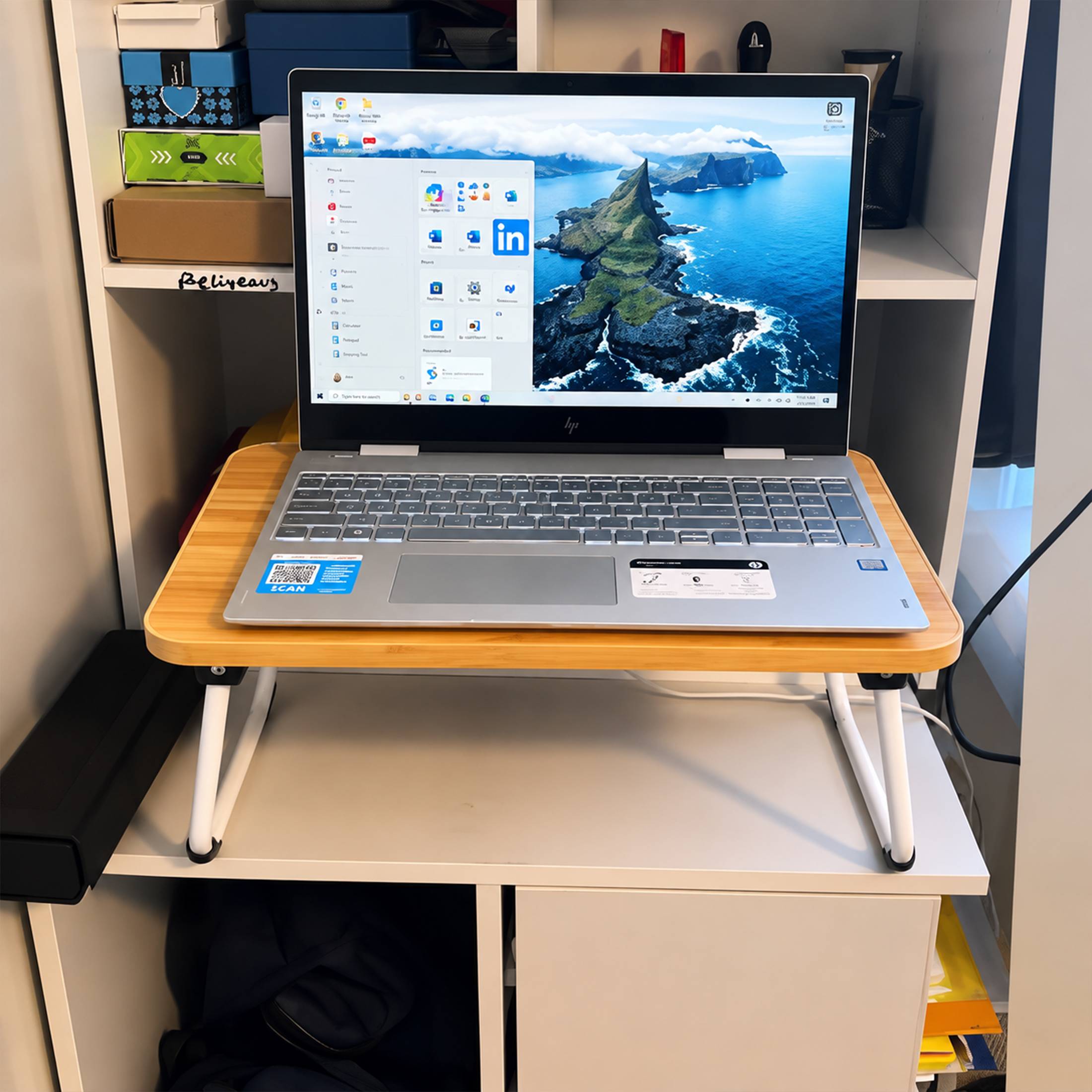 Artmeer Foldable Lap Desk for Bed, Portable Laptop Table with Folding ...