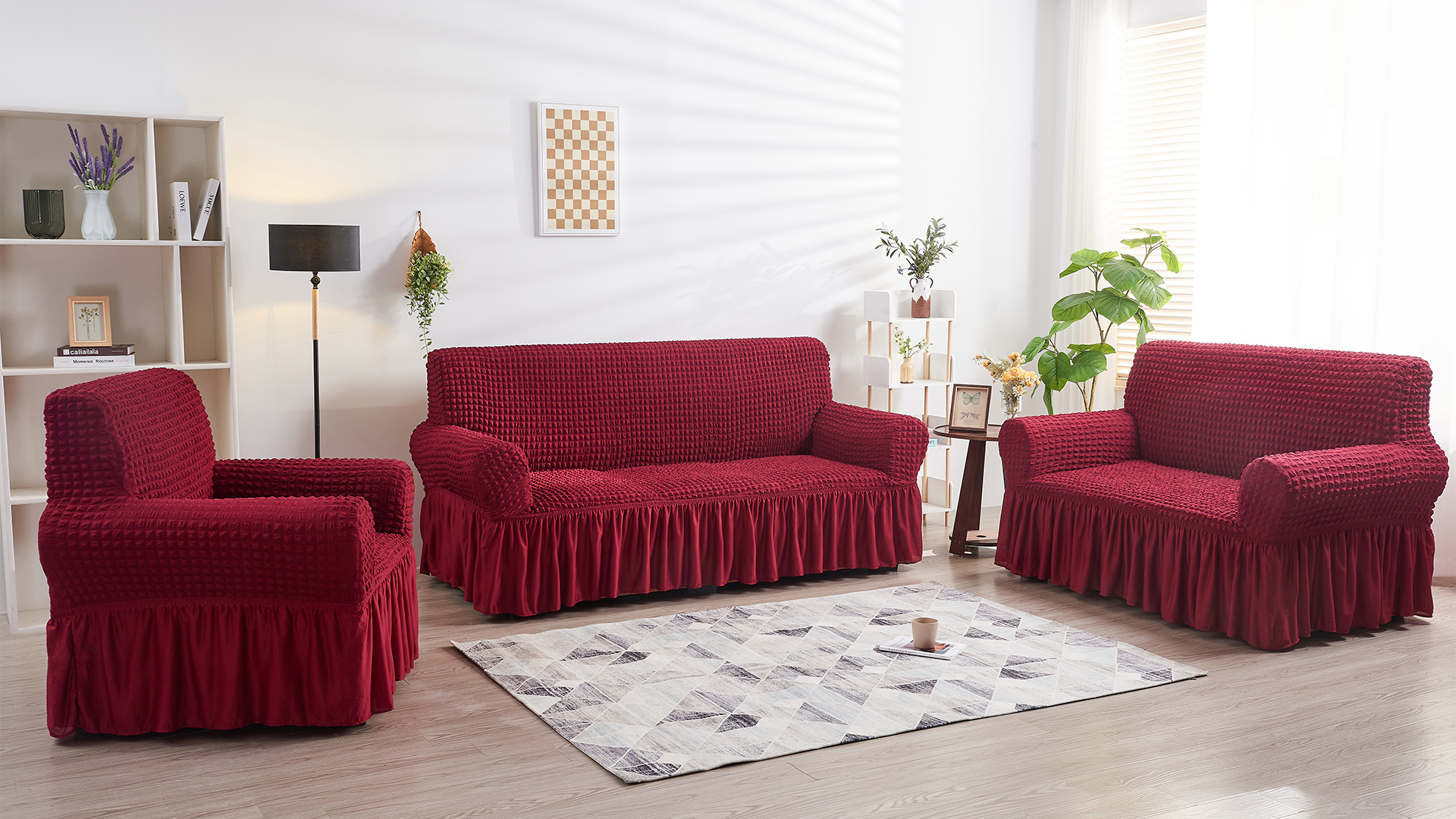 NICEEC 1-Piece Stretchy Loveseat Slipcover, Easy Fit Sofa Cover ...