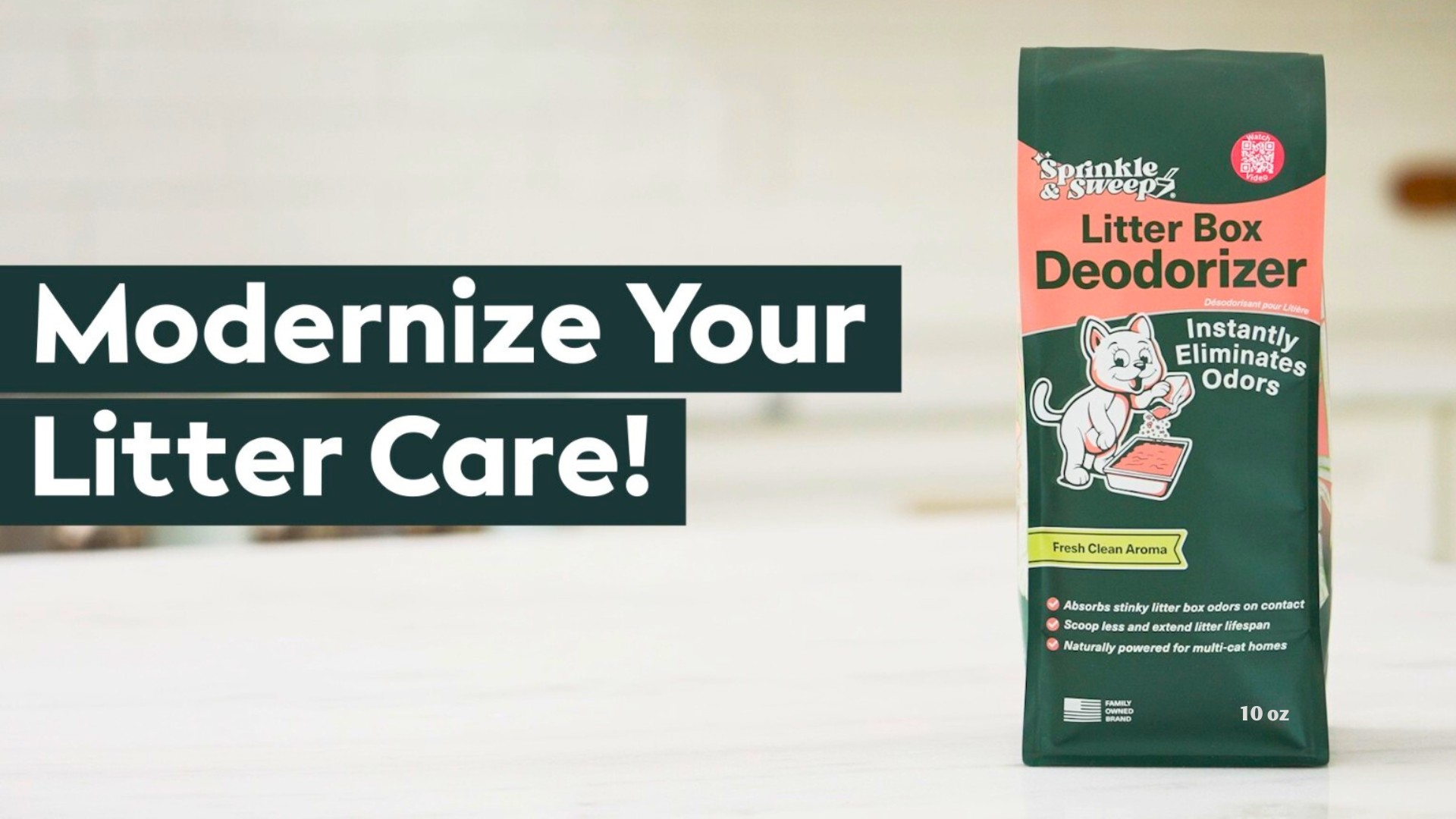 Sprinkle & Sweep Litter Box Deodorizer – Cat Odor Eliminator for Litter ...
