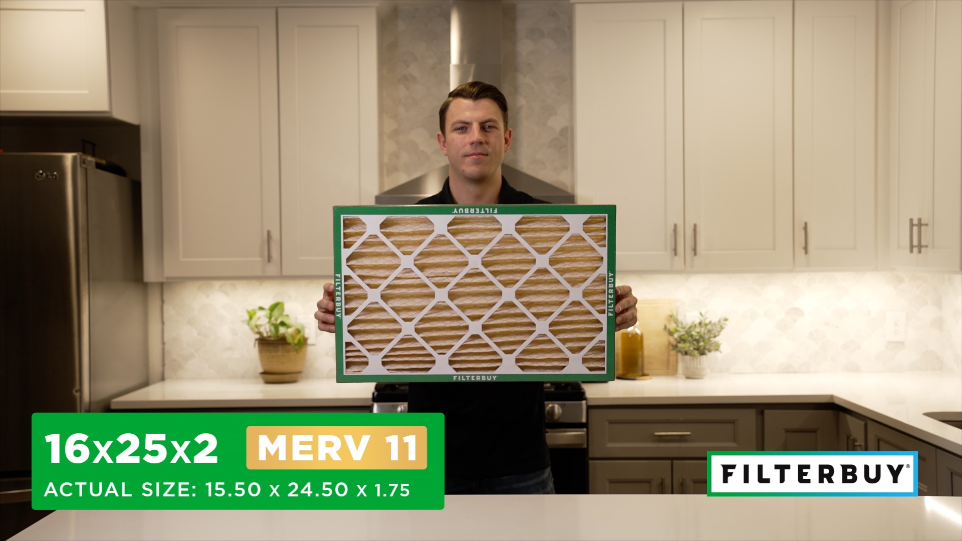 Filterbuy 16x25x2 MERV 11 Pleated Air Filter - HVAC, AC & Furnace (4 ...