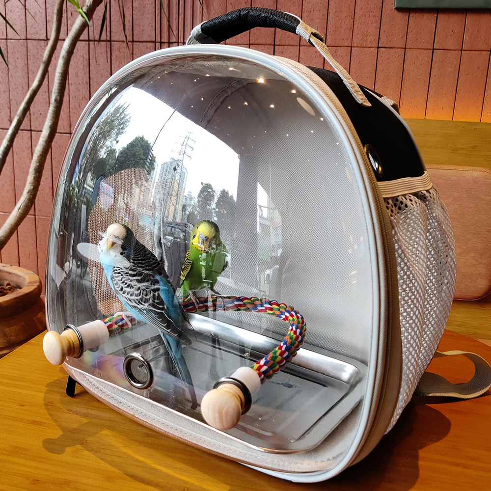 Halinfer Bird Travel Carrier Backpack with Stainless Steel Tray and ...