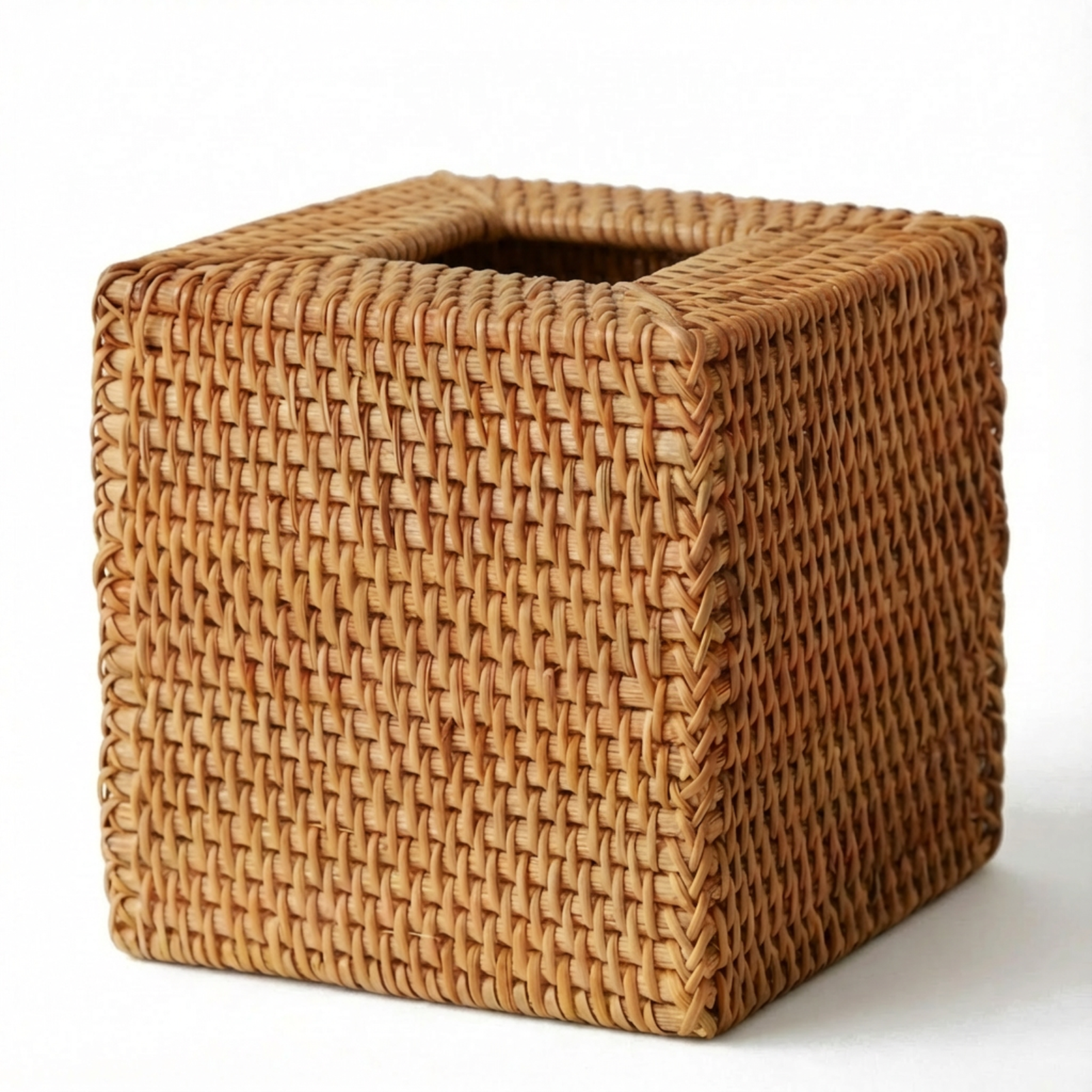 LYLHZRMDGC Rattan Tissue Box Cover, Woven Wicker, 5.5 x 5.5 x 5.9 inch ...