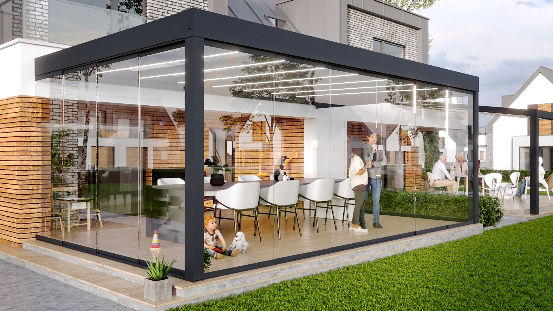 Swiss-Made Cubo Easy Glass Roof 10'x10' – Elegant Patio Cover with ...