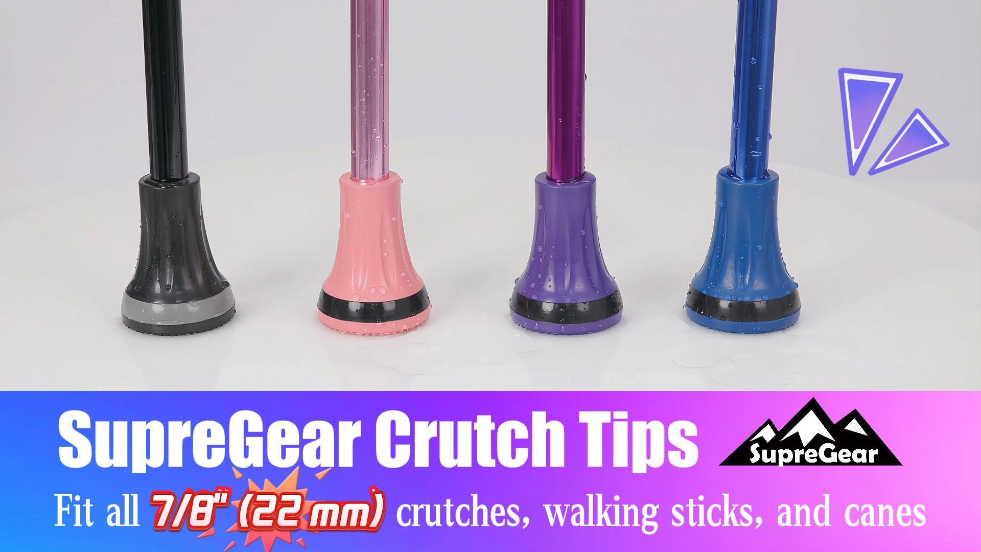 SupreGear Heavy Duty Cane Tips 7/8 Inch Non-slip Rubber for Crutches ...