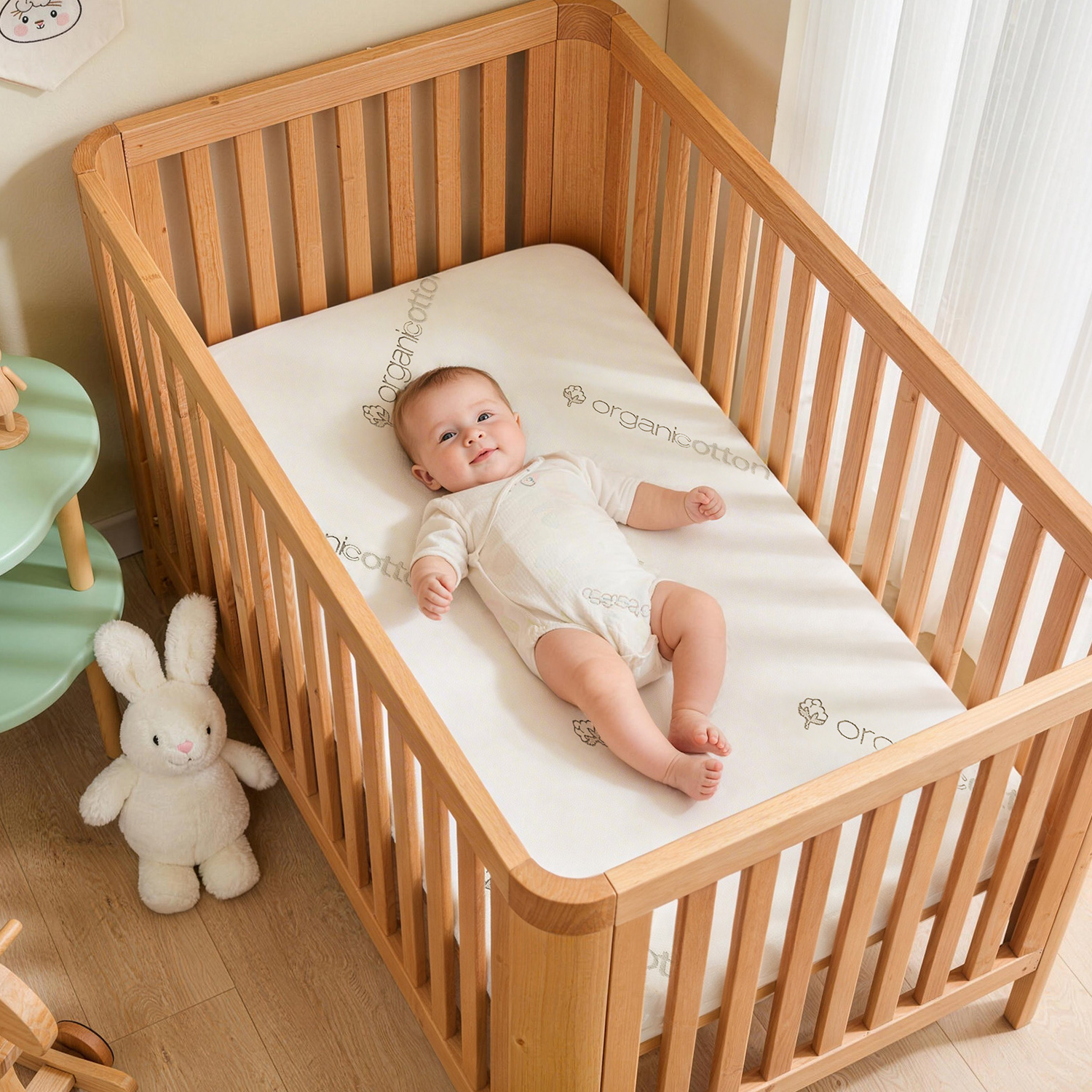 Wonder Living Mini Crib Mattress, 100% Organic Cotton Cover, Breathable ...