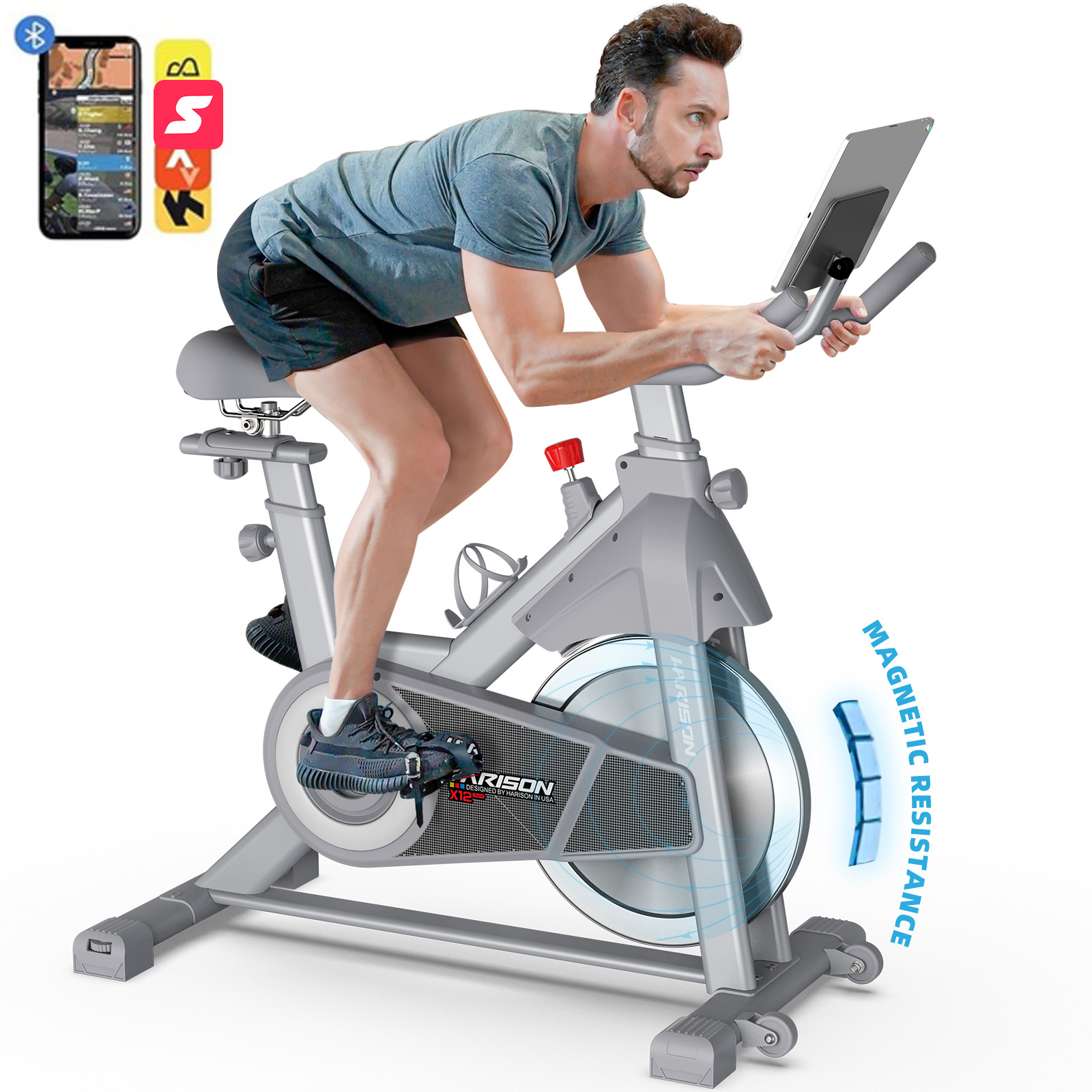 HARISON Semi-Commercial Exercise Bike, Silent Magnetic Stationary Bike ...