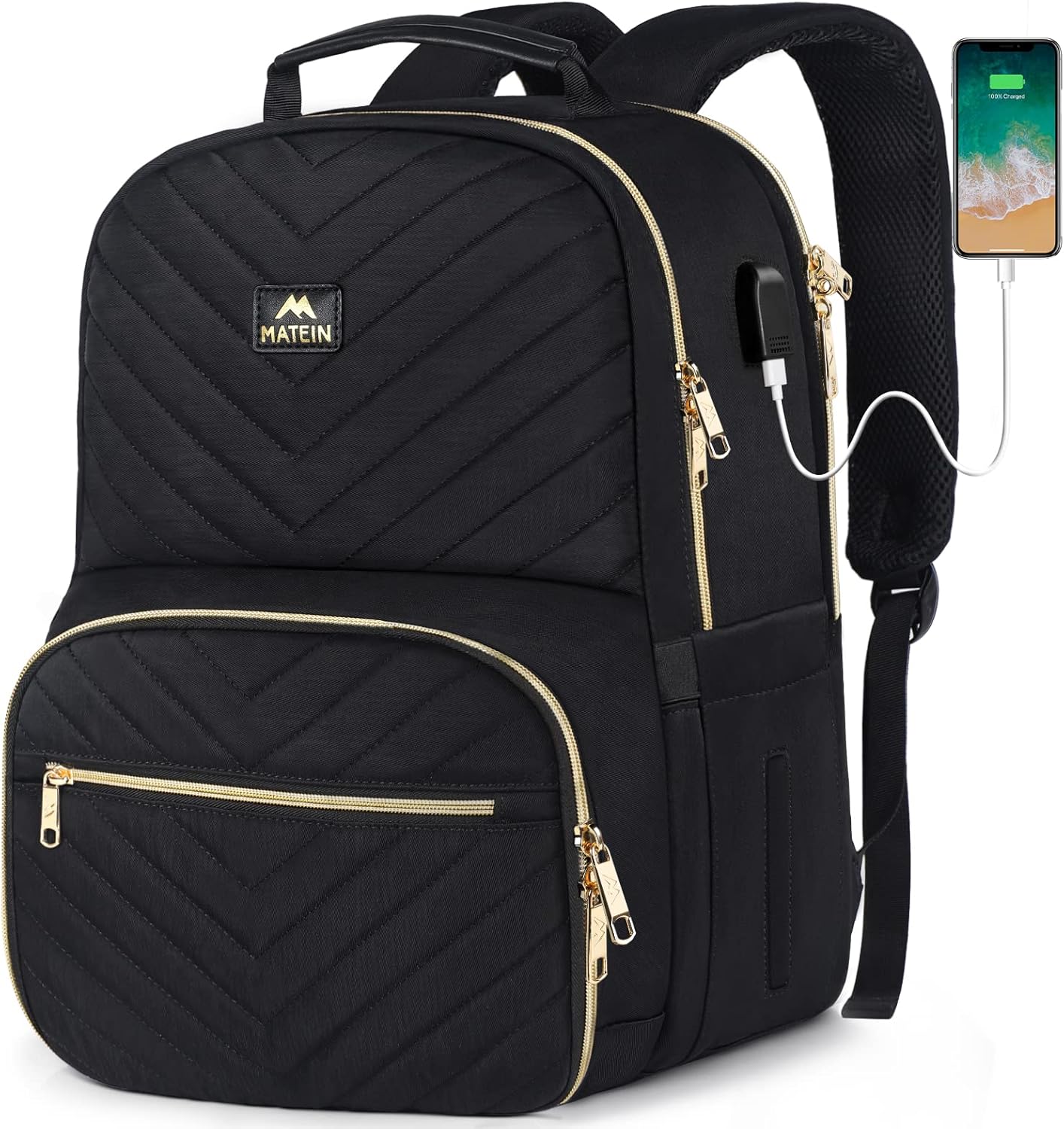 Matein 15.6in Laptop Backpack with Insulated Cooler Compartment, Resist ...